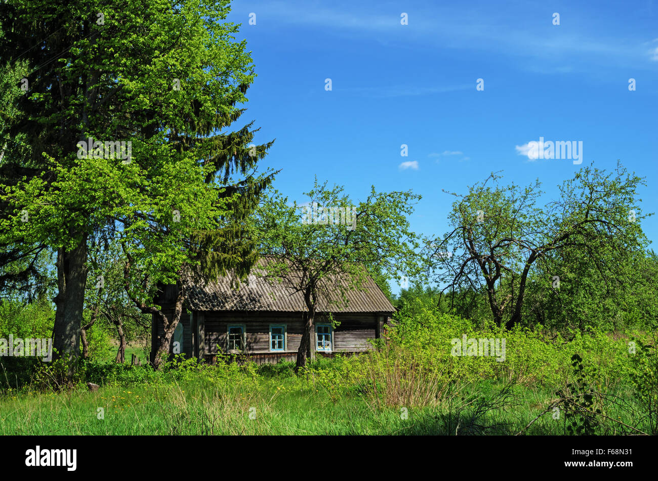 Village landscape. Old house Stock Photo - Alamy