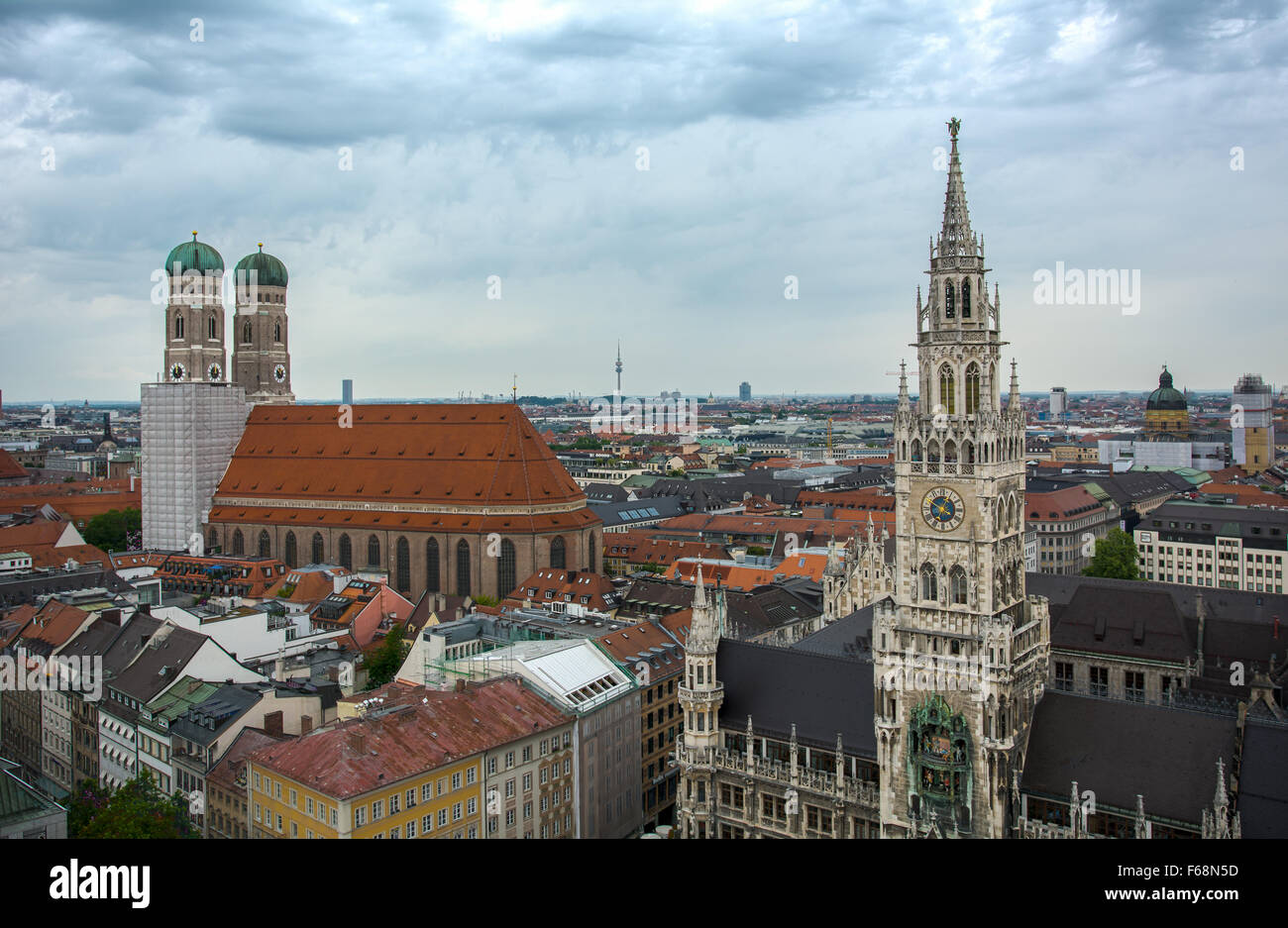 View over Munich Germany (Alter Peter Stock Photo - Alamy