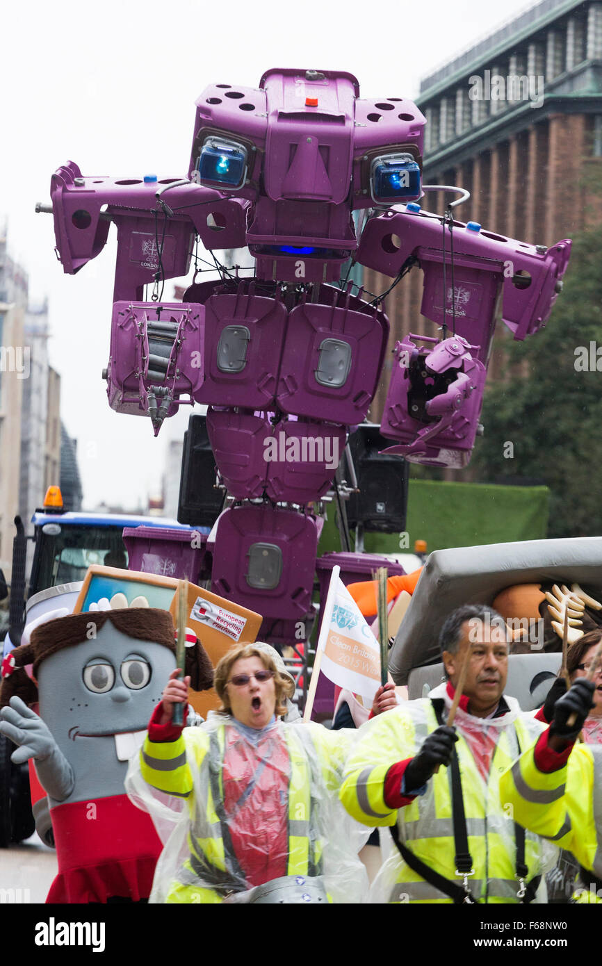 London, UK. 14 November 2015. A giant transformer robot. The Lord Mayor ...