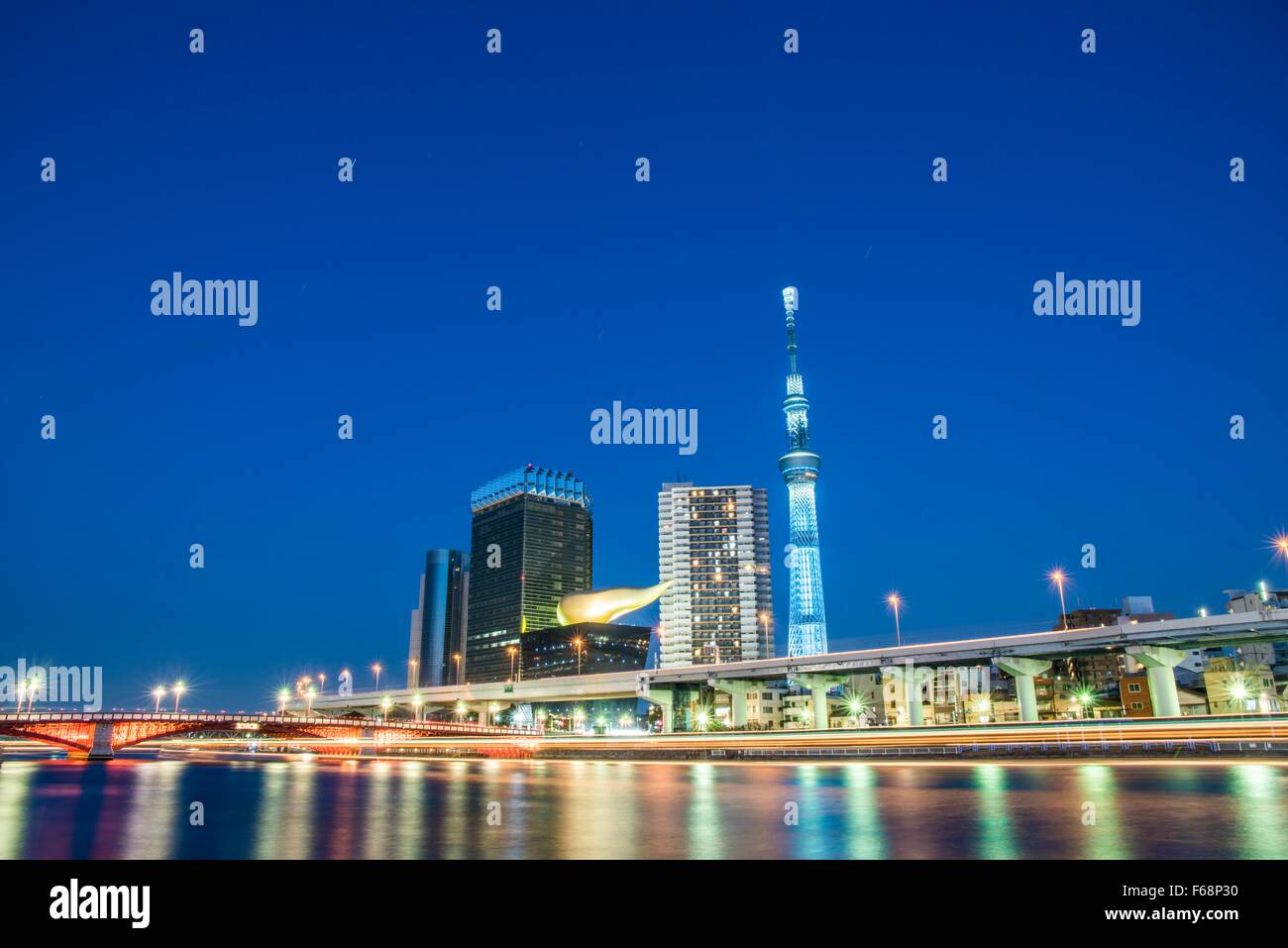 Tokyo Skytree and Azumabashi bridge,Sumida river,Tokyo,Japan Stock ...
