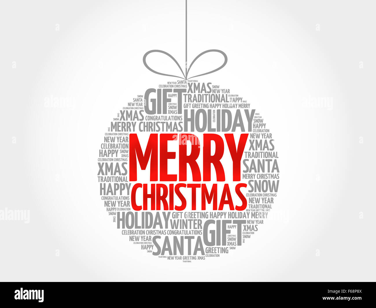 MERRY CHRISTMAS, Christmas ball word cloud, holidays lettering collage ...
