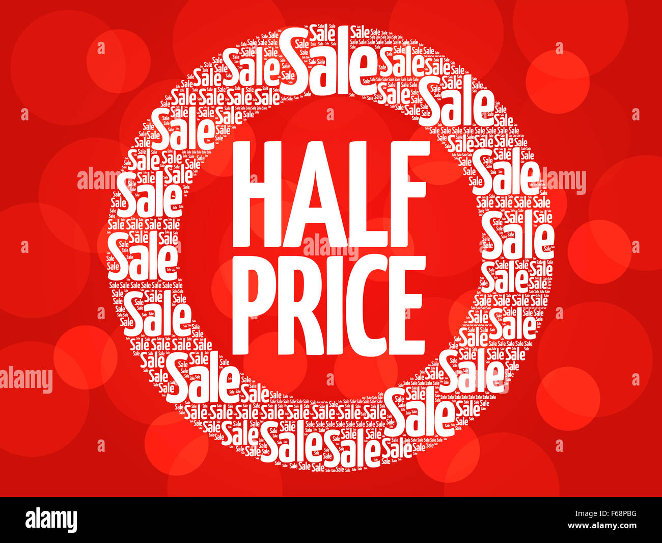 HALF PRICE circle stamp word cloud, business concept Stock Photo - Alamy