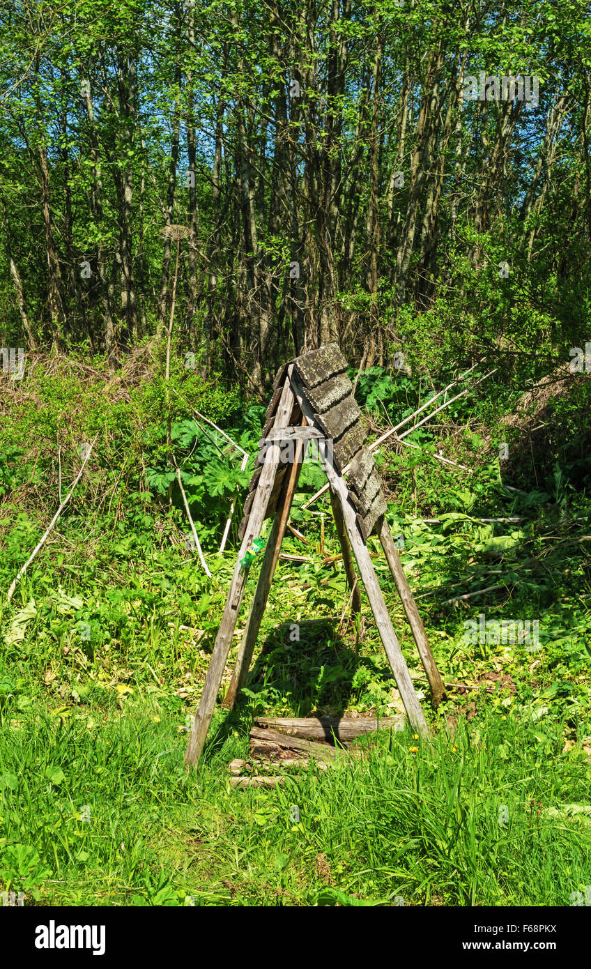Small house with roof protect pure stream Stock Photo - Alamy