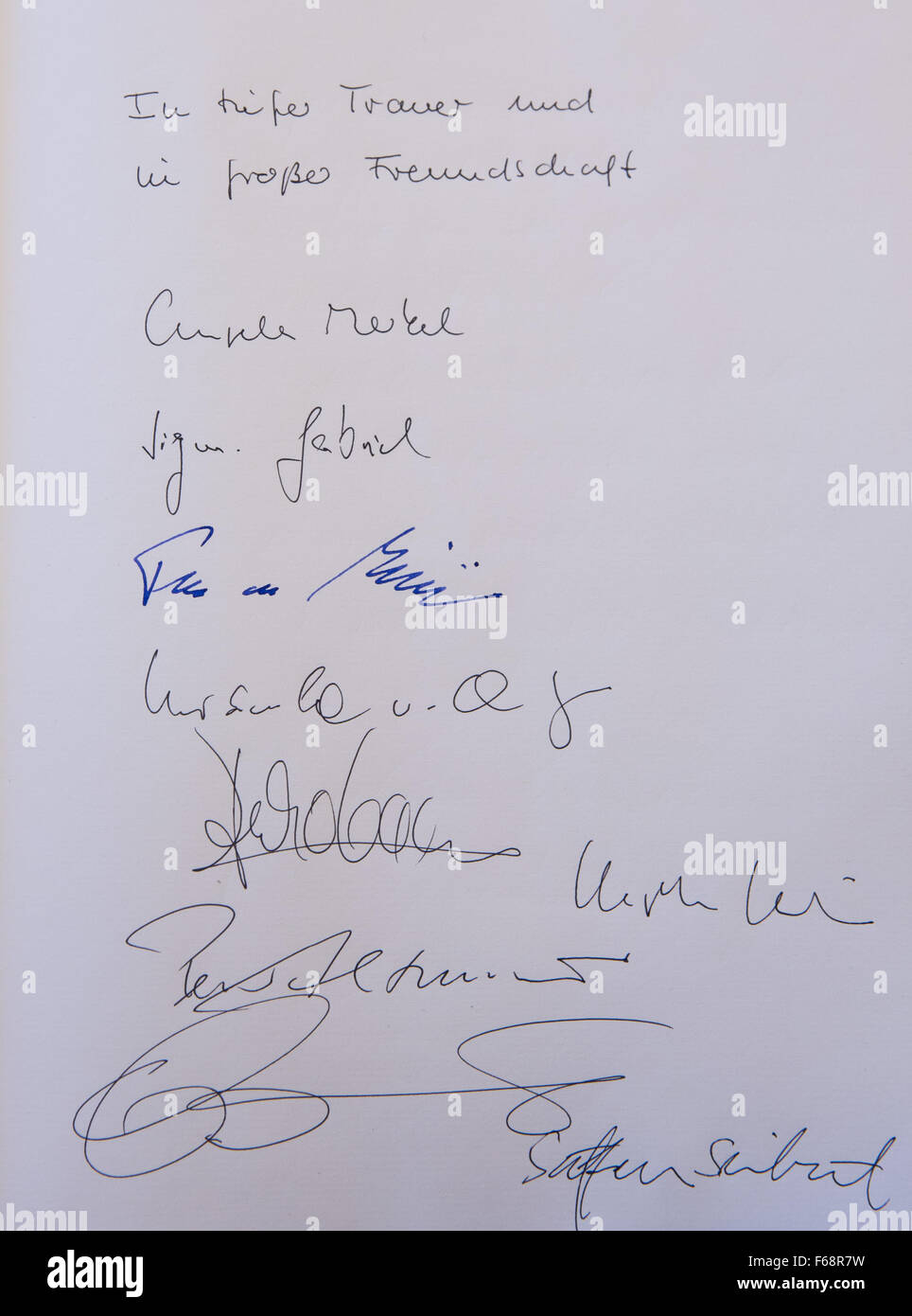 The signatures of German Chancellor Angela Merkel (CDU), German Economy ...