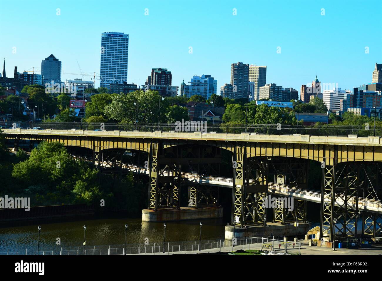 City across the bridge Stock Photo - Alamy