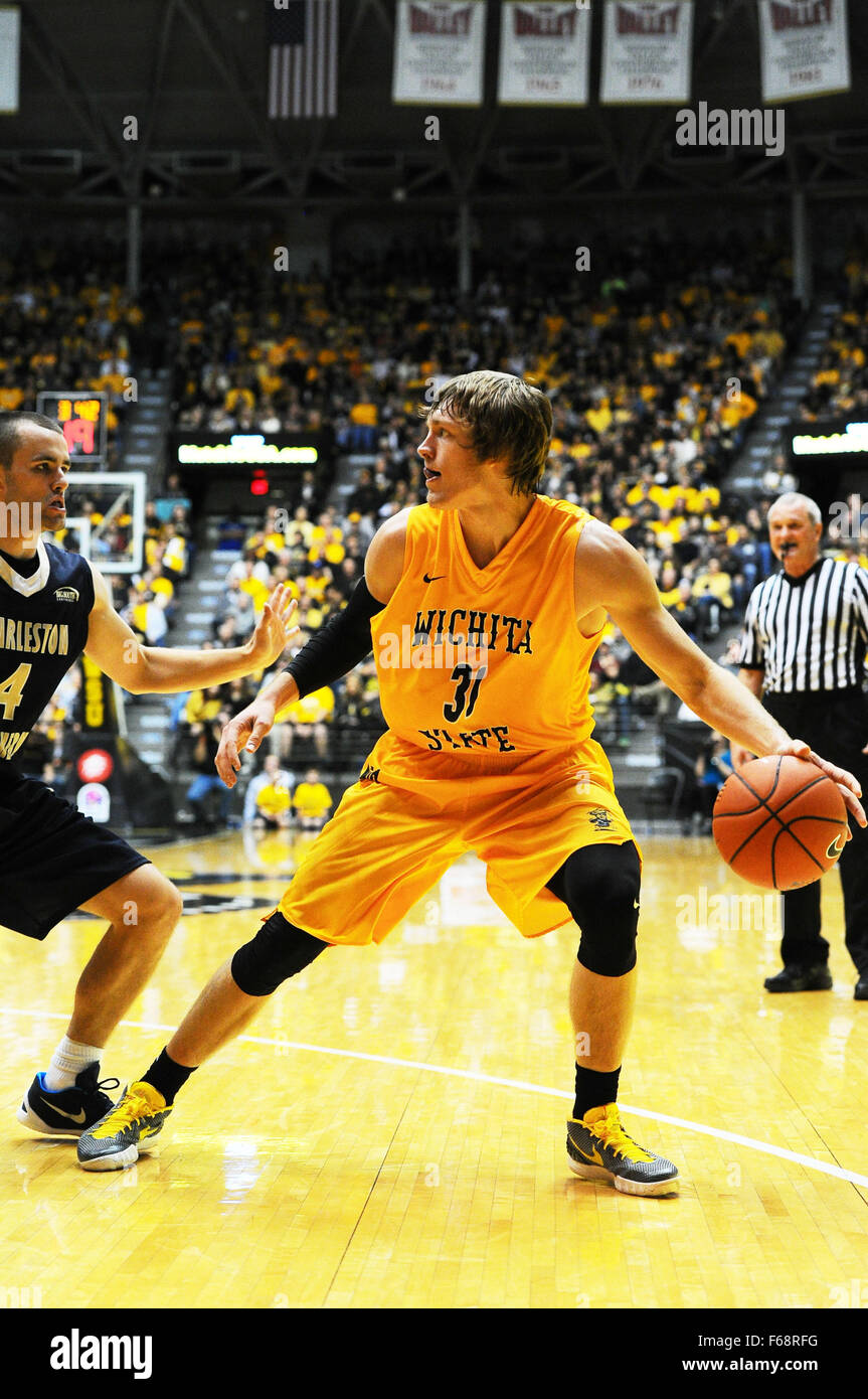 November13, 2015: Wichita State Shockers guard Ron Baker (31) handles ...