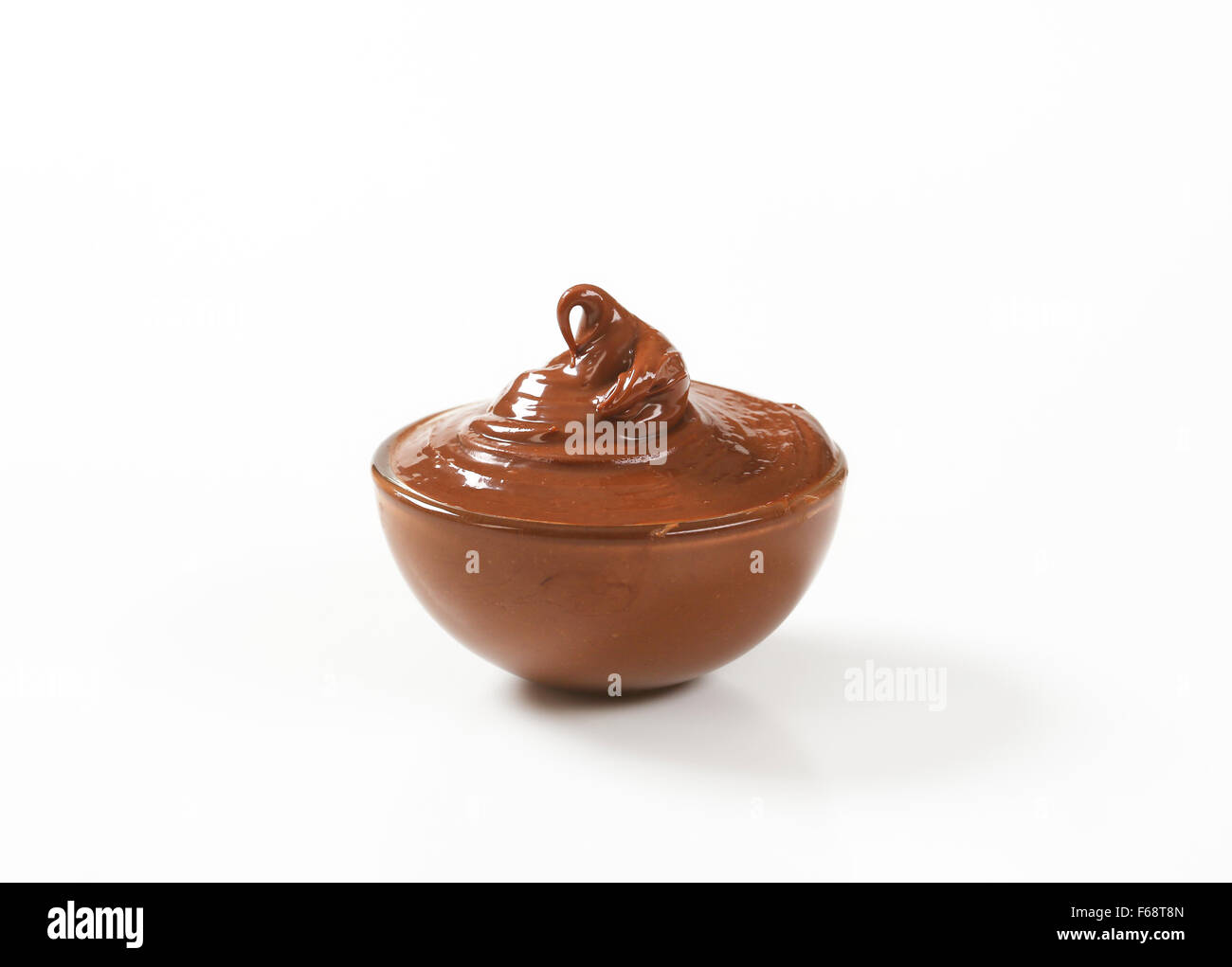 bowl of chocolate spread on white background Stock Photo - Alamy