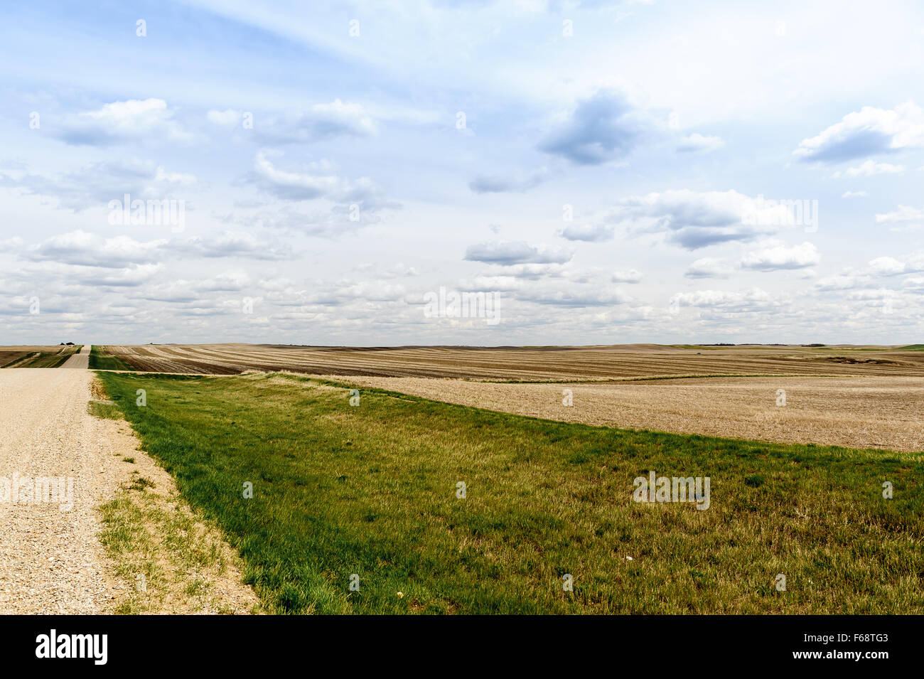 scenic view of Canadian Prairies in Saskatchewan, Canada Stock Photo ...