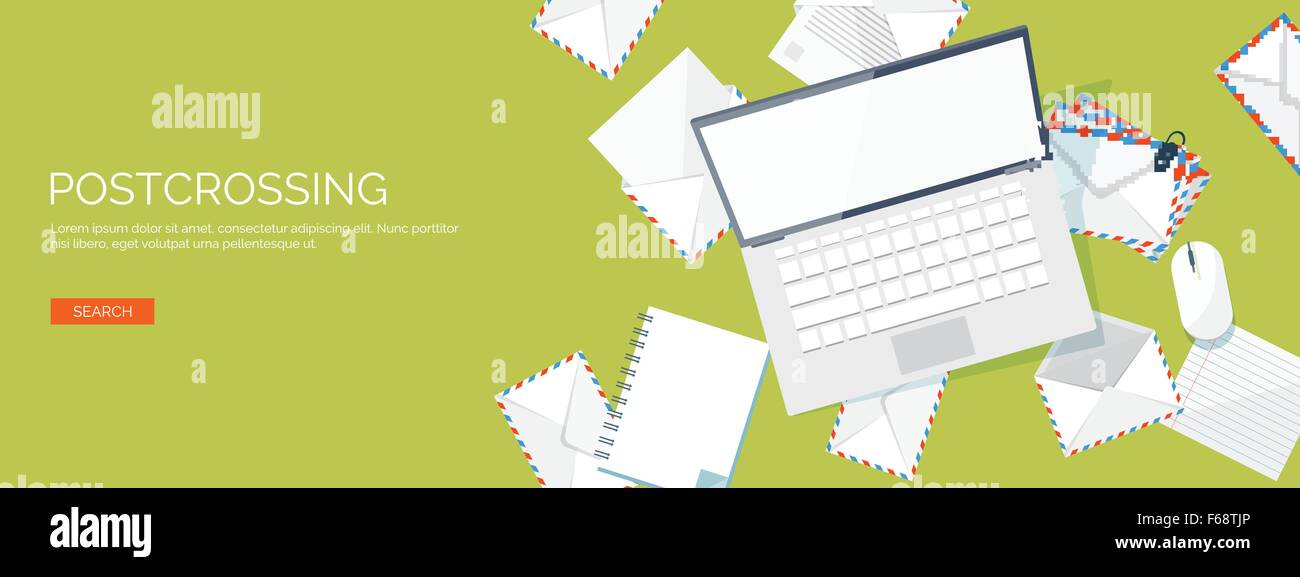 Vector illustration. Flat background with envelope. Emailing concept ...