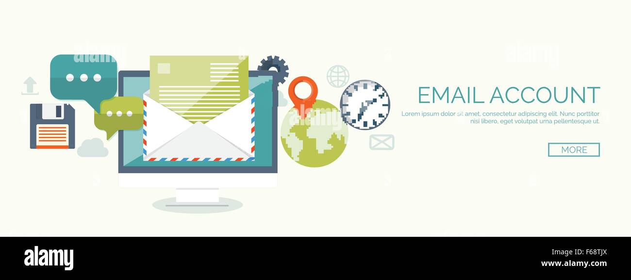 Vector illustration. Flat background with envelope. Emailing concept ...