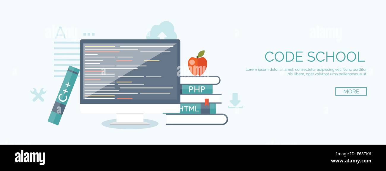 Vector illustration. Flat background. Coding, programming. SEO. Search ...