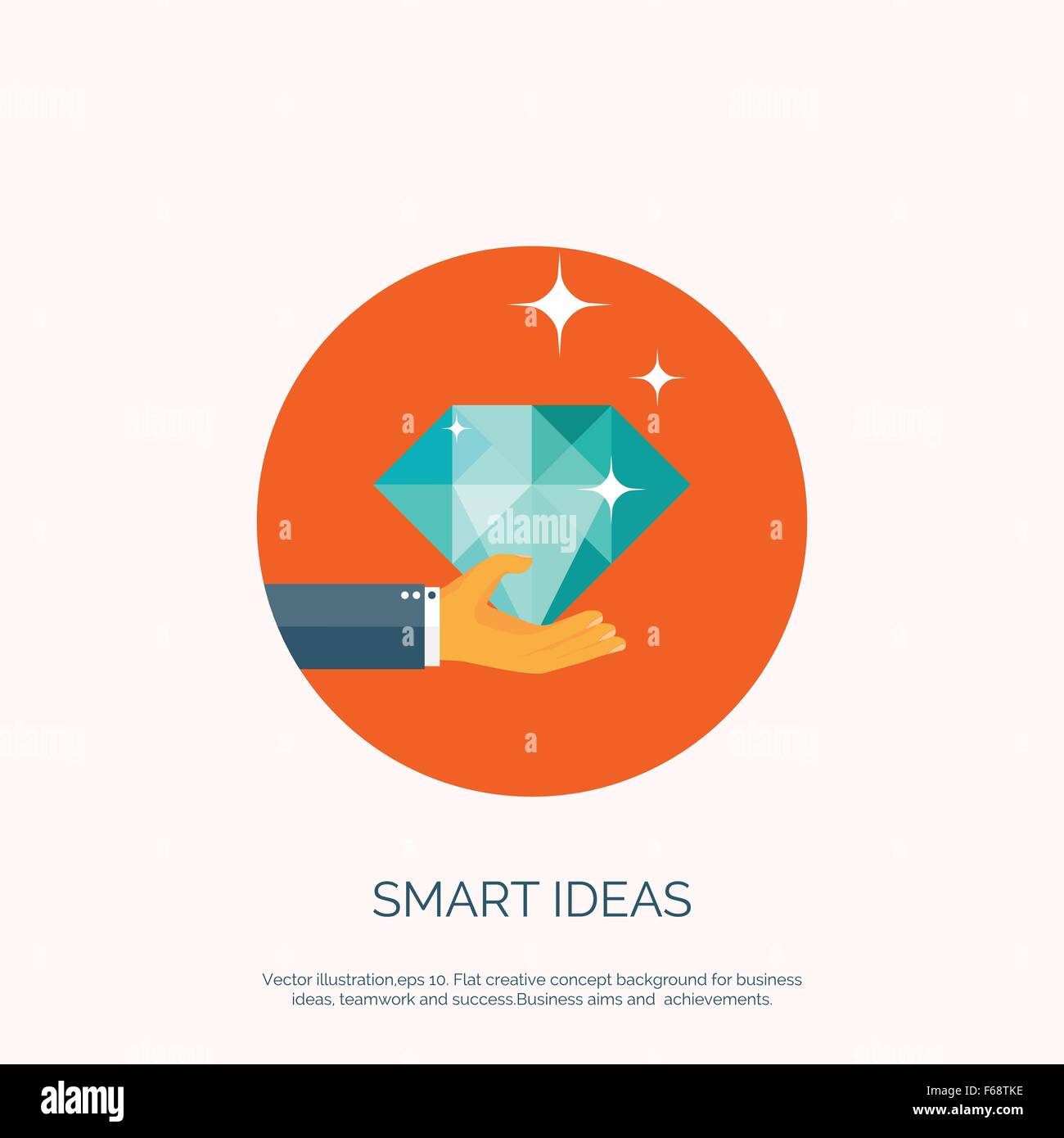 Vector illustration of diamond, . Flat business background. Smart ...