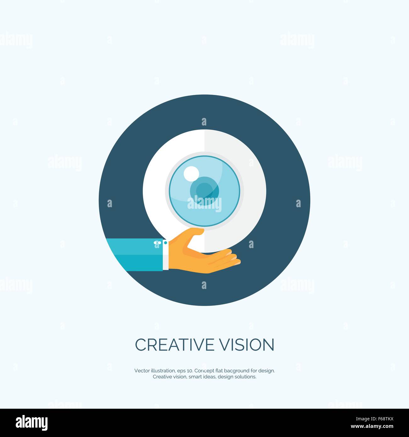 Vector illustration. Flat eye. Creative vision concept background Stock ...