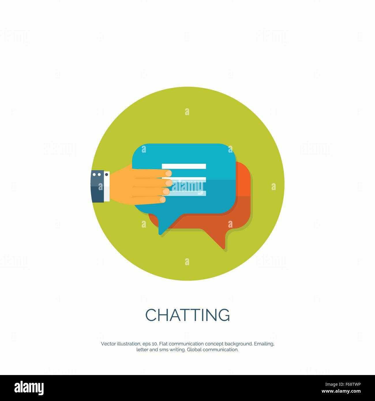 Vector illustration. Flat chatting background. Social media. Smartphone ...