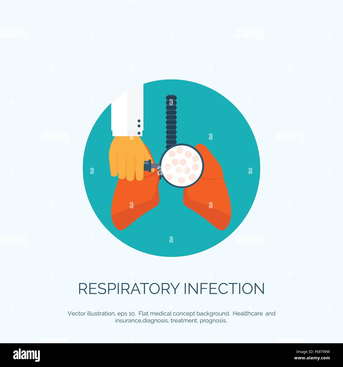 Vector illustration. Flat background with , lung. First aid ...