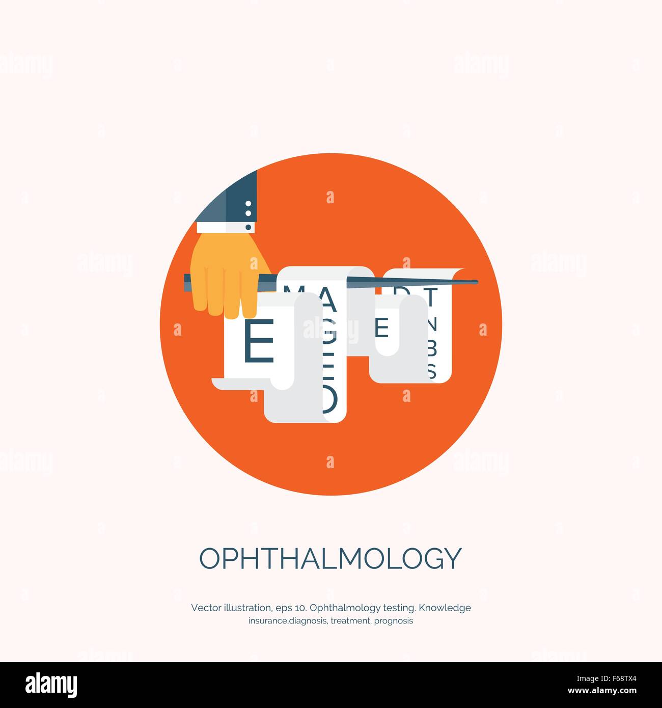 Vector illustration. Flat background with , eye test. Ophthalmology ...