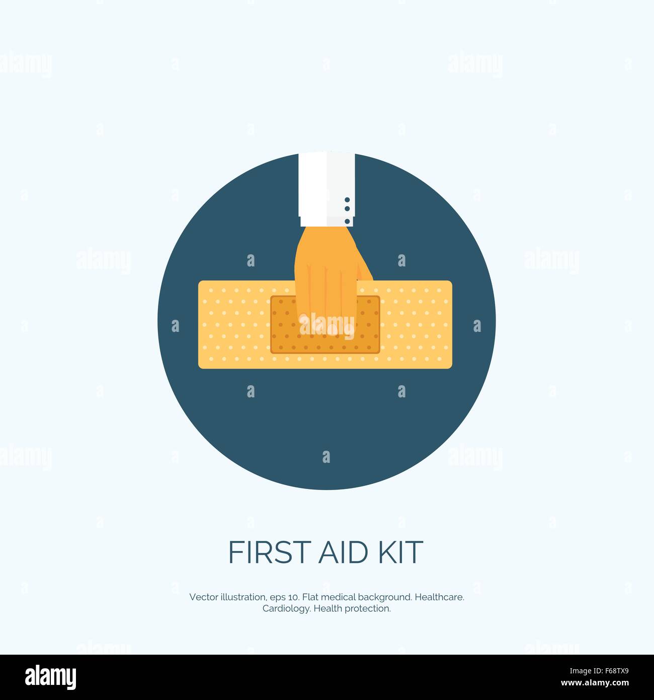 Vector illustration. Flat background with , medical plaster. First aid ...