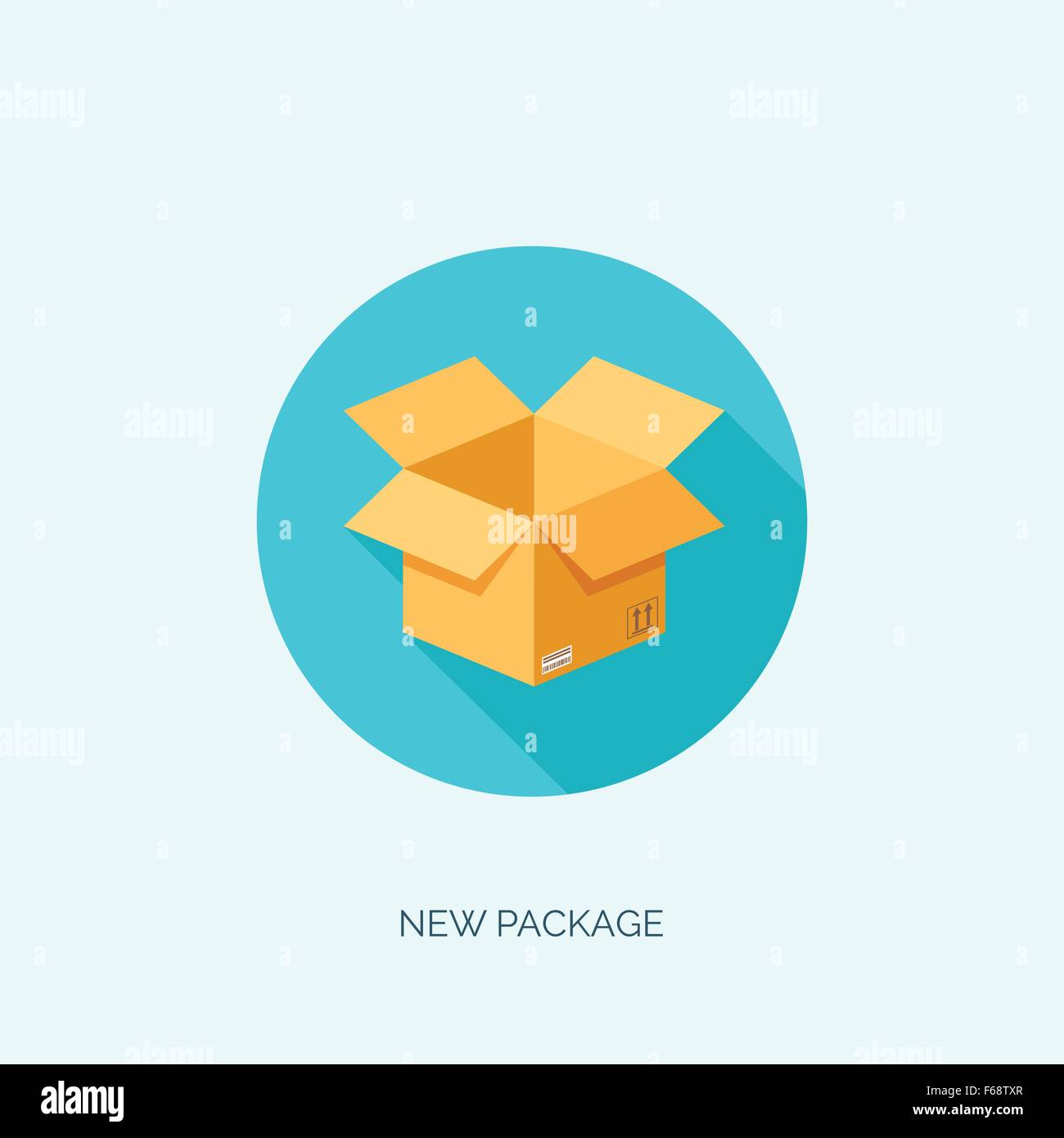 Vector illustration. Flat carton box. Transport, packaging. Post ...