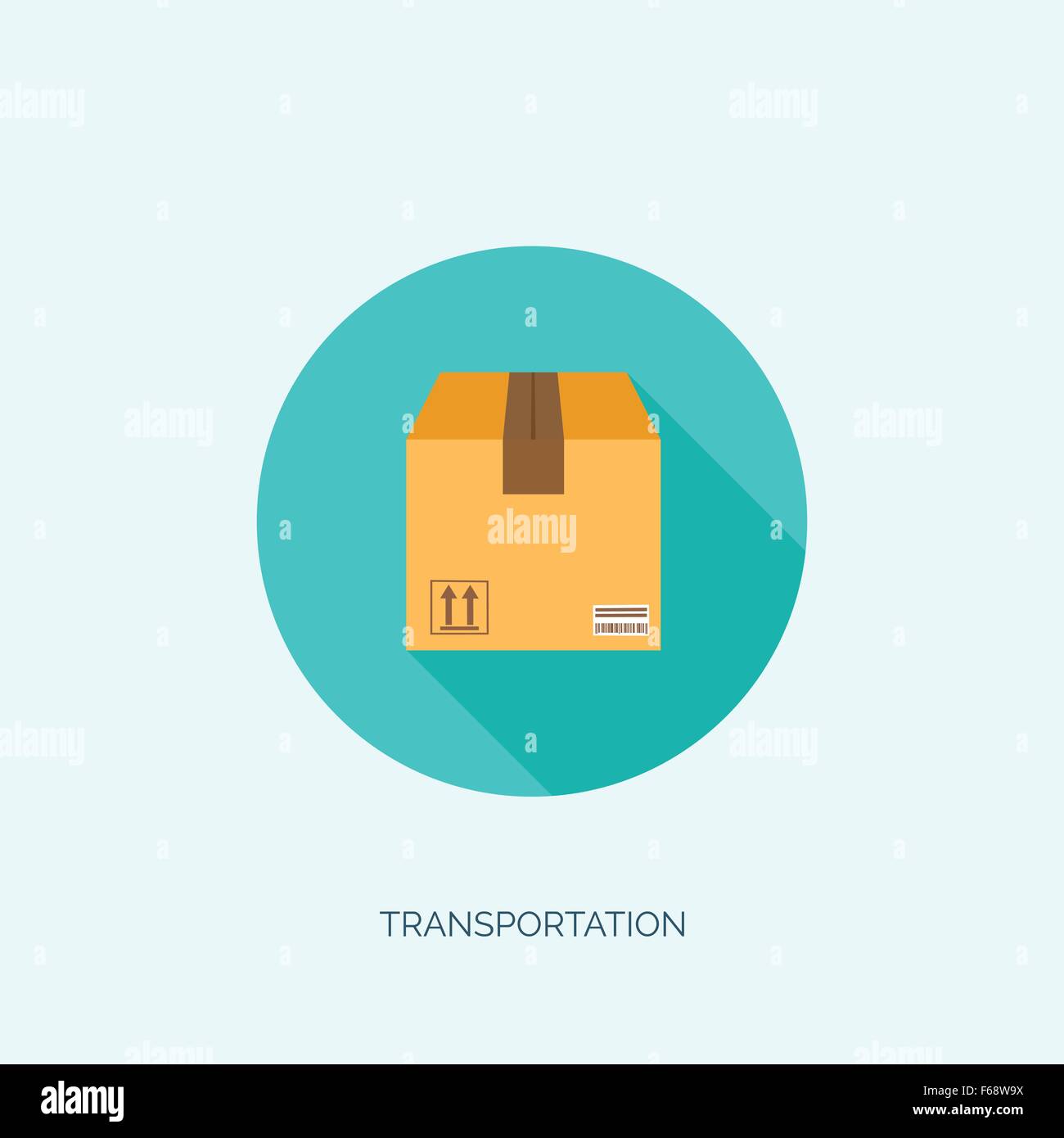 Vector illustration. Flat carton box. Transport, packaging. Post ...