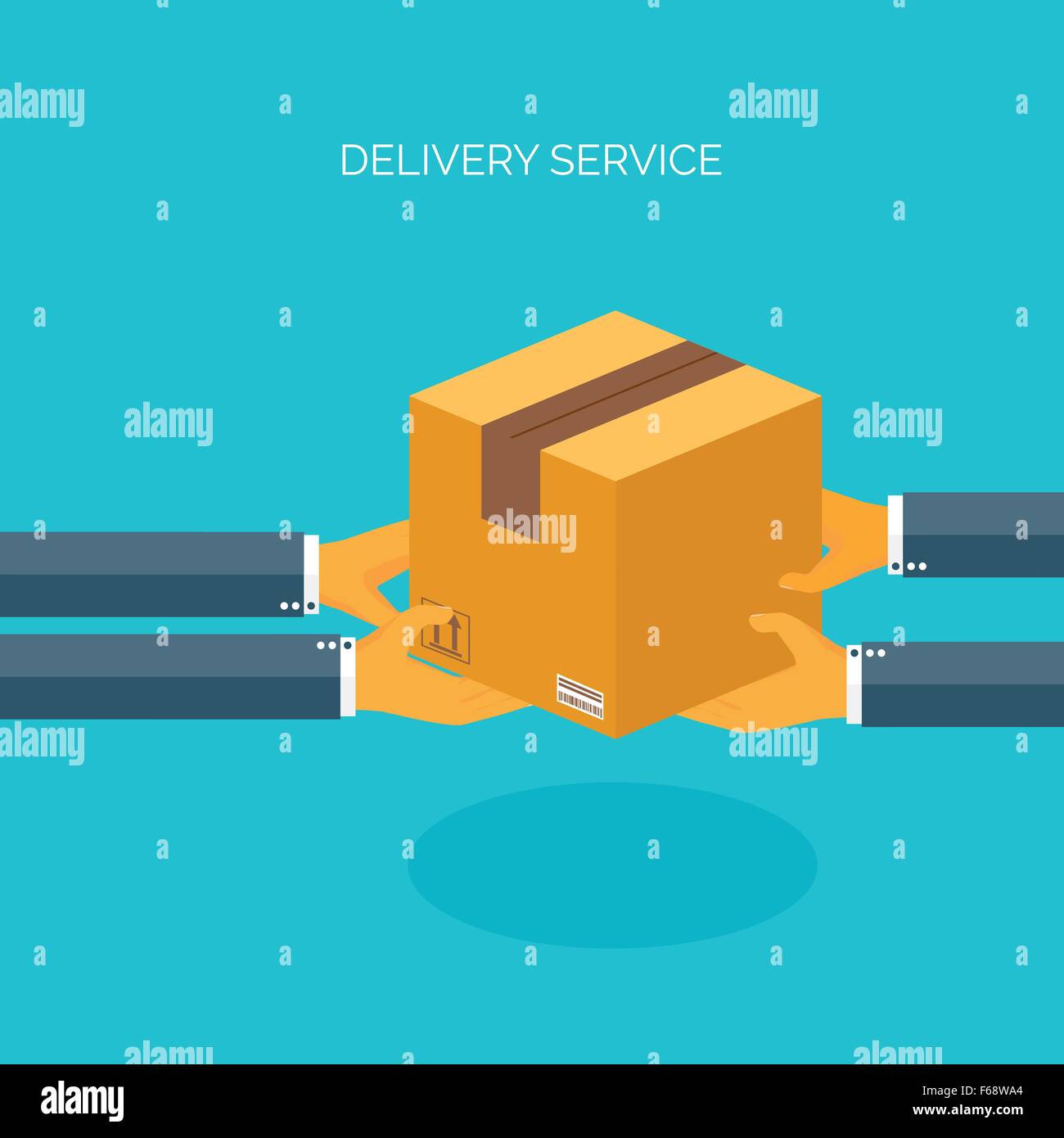 Vector illustration. Flat carton box. Transport , packaging. Post ...