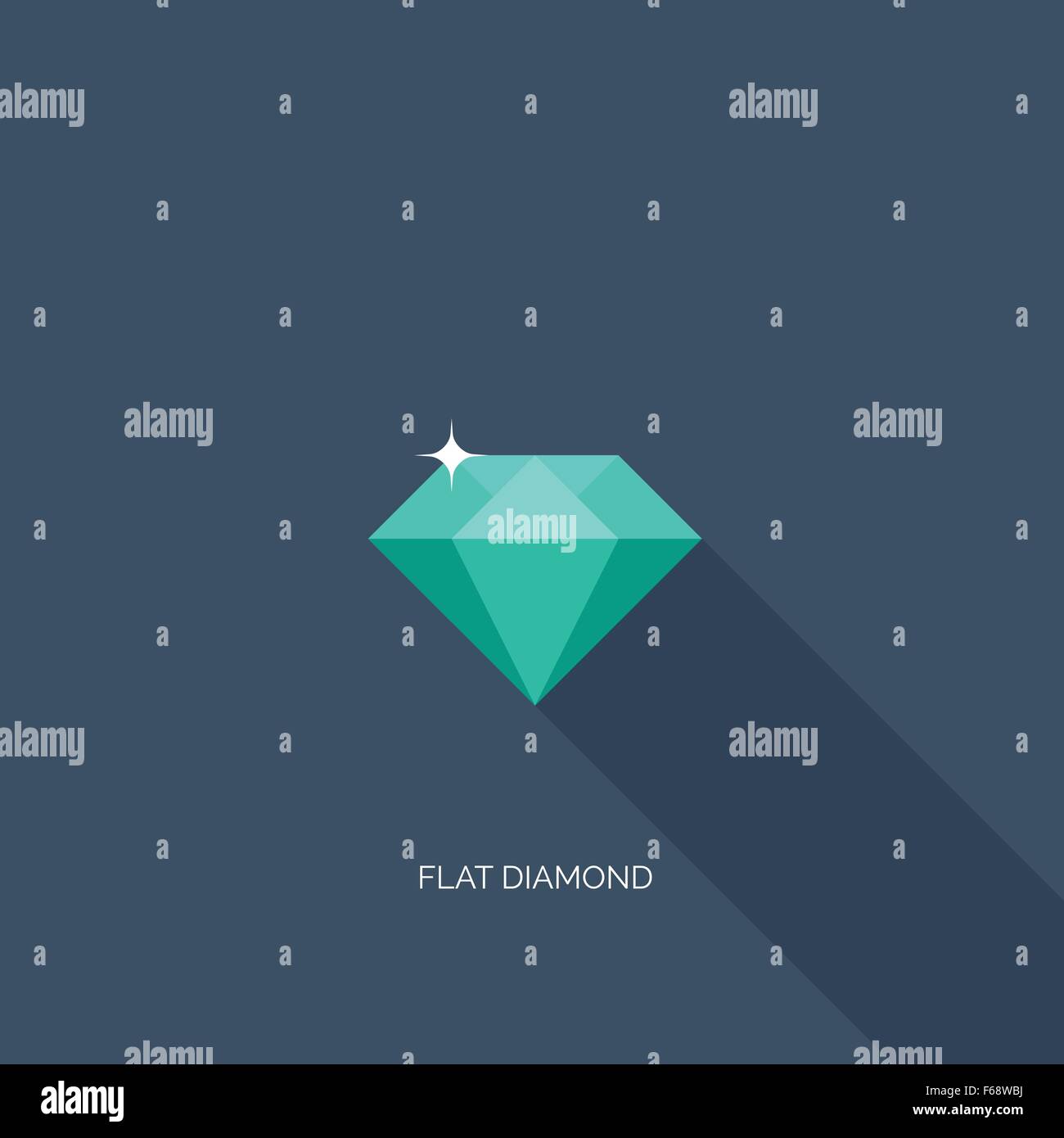 Vector illustration. Flat diamond with shadow. Crystal Stock Vector ...