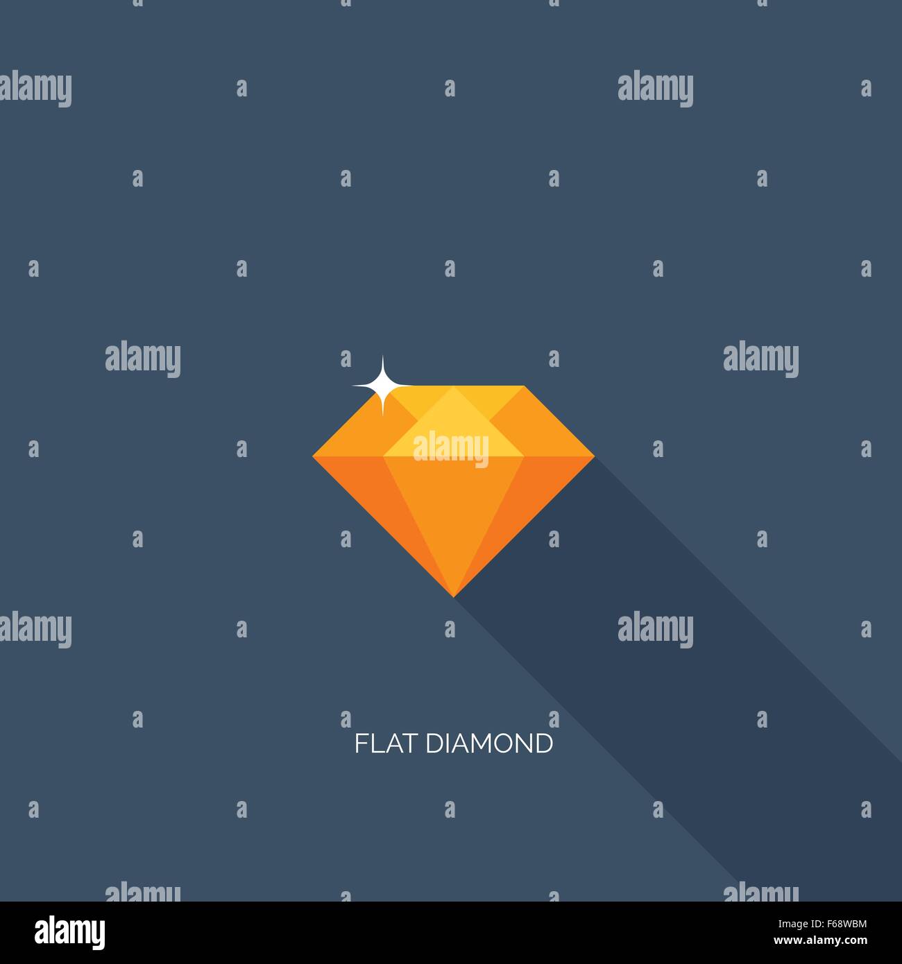 Vector illustration. Flat diamond with shadow. Crystal Stock Vector ...