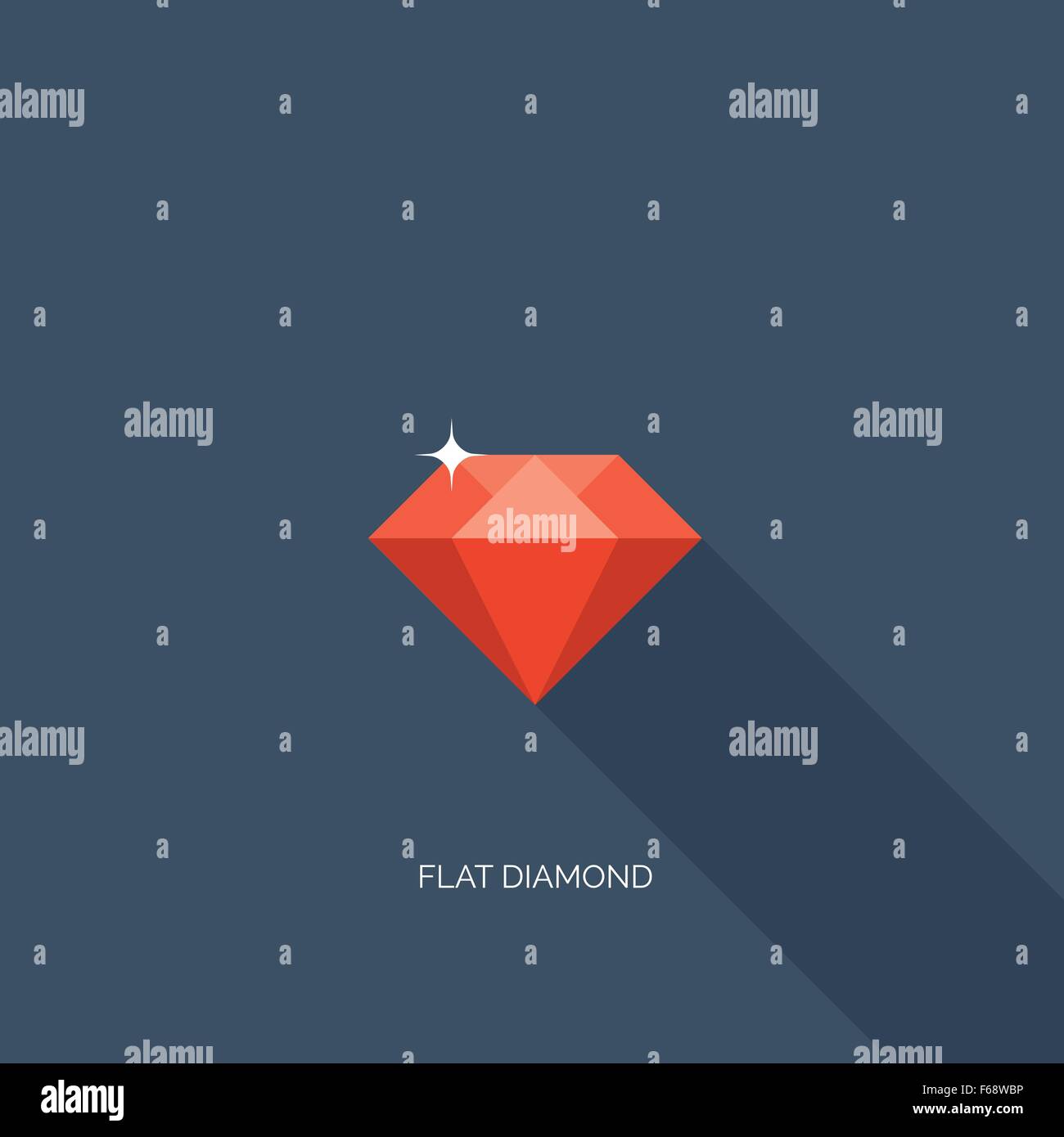 Vector illustration. Flat diamond with shadow. Crystal Stock Vector ...
