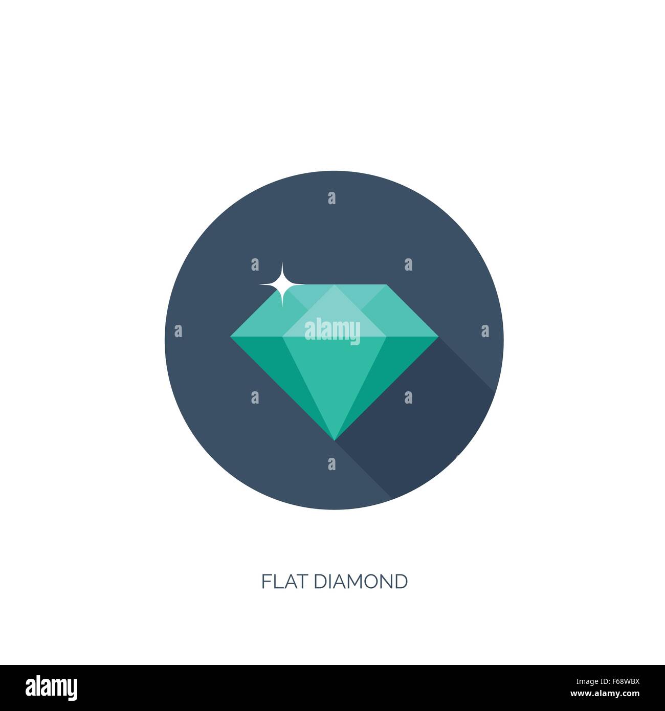 Vector illustration. Flat diamond with shadow. Crystal Stock Vector ...