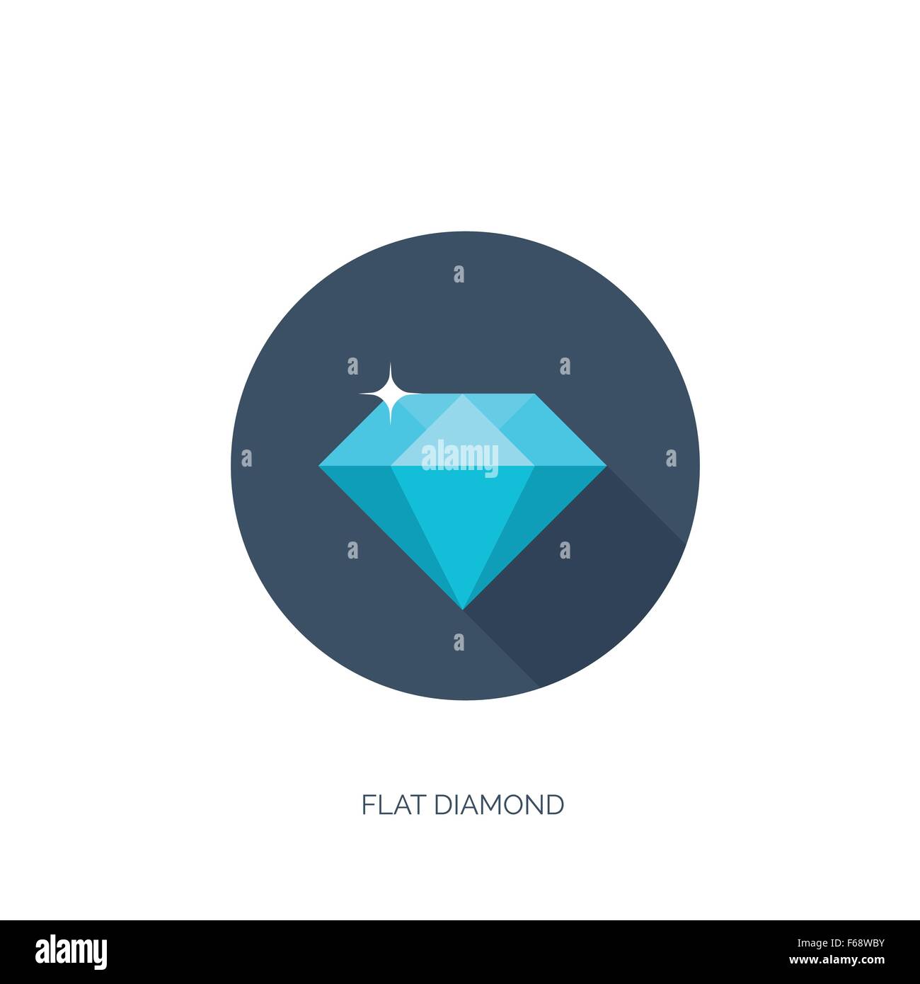 Vector illustration. Flat diamond with shadow. Crystal Stock Vector ...