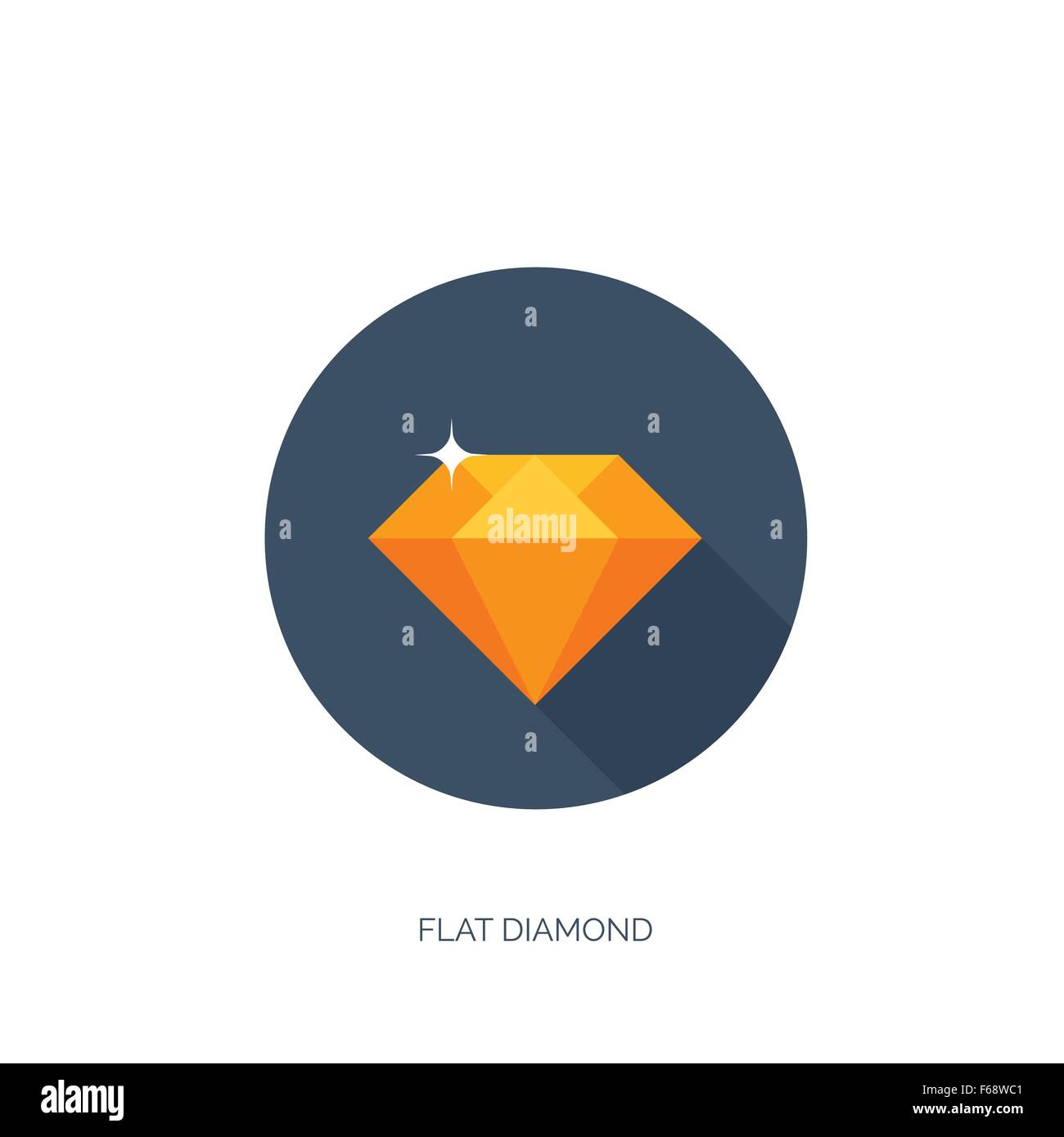 Vector illustration. Flat diamond with shadow. Crystal Stock Vector ...