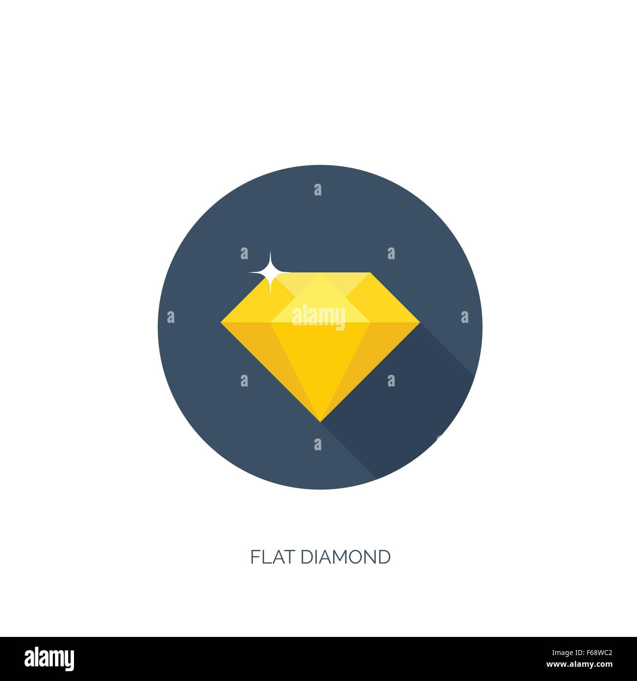 Vector illustration. Flat diamond with shadow. Crystal Stock Vector ...