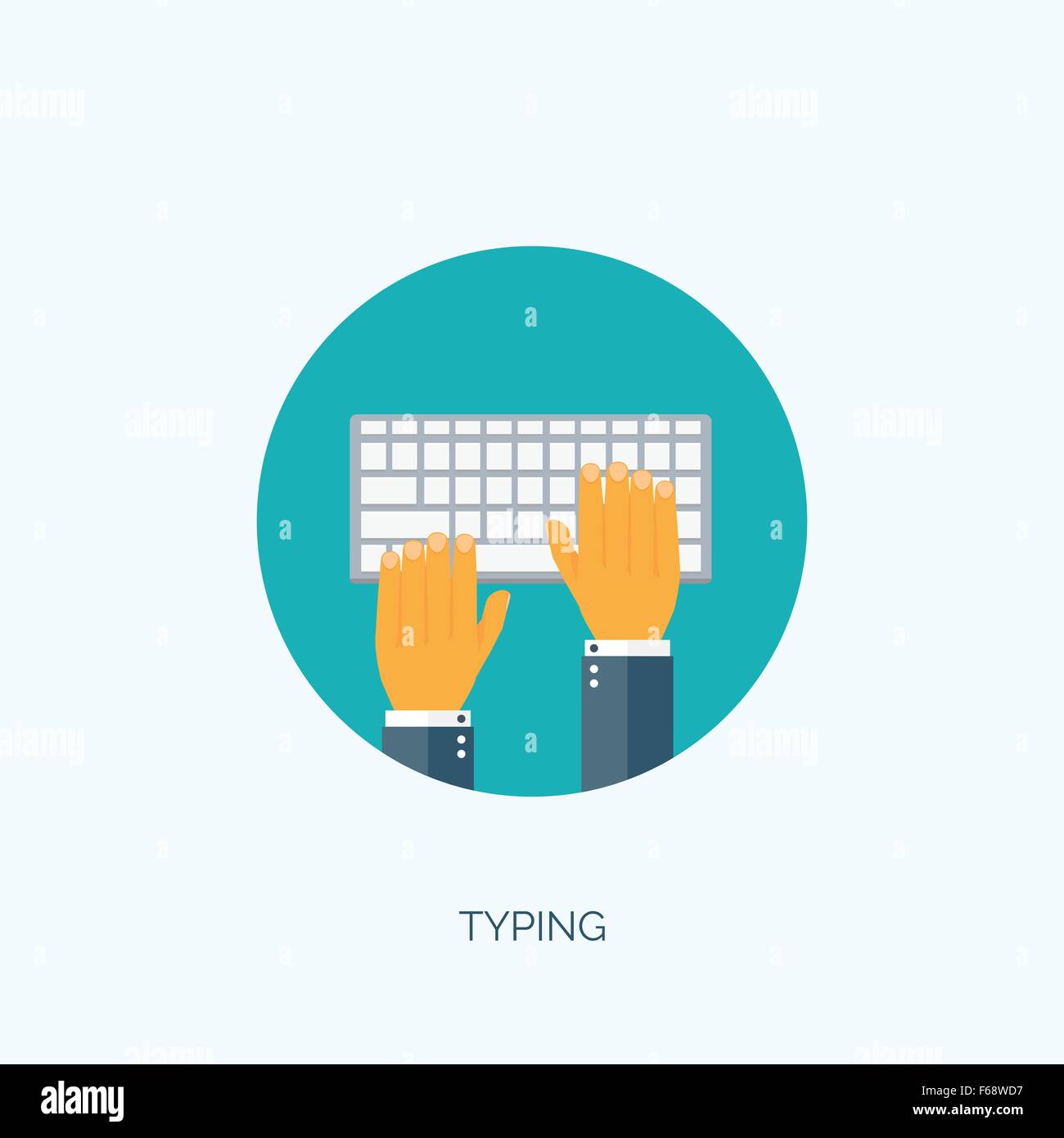 Vector illustration. Flat keyboard. Typing, chatting. Programming ...