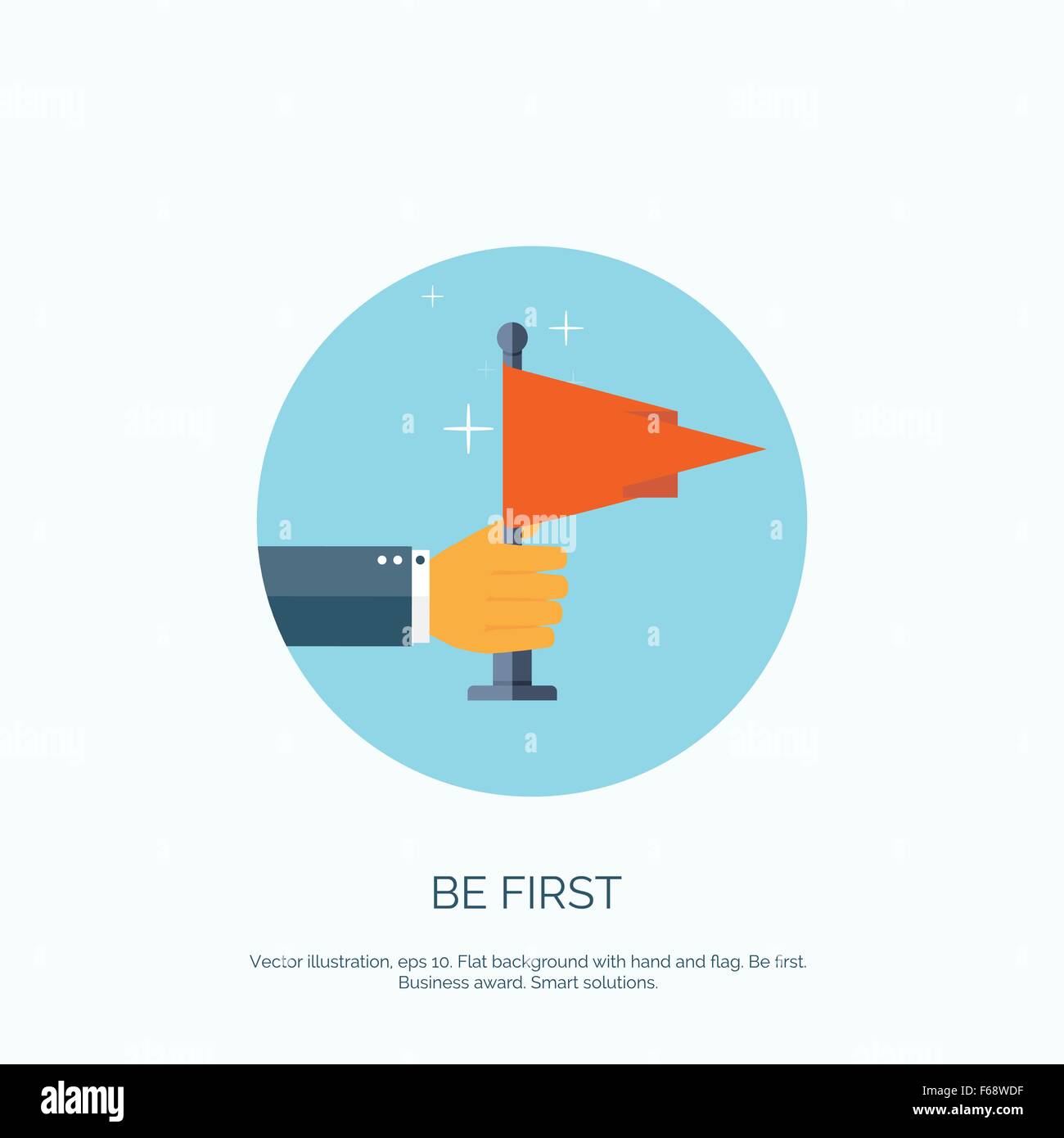 Vactor illustration with flat , flat. Be first. Winner, hero. Travel ...