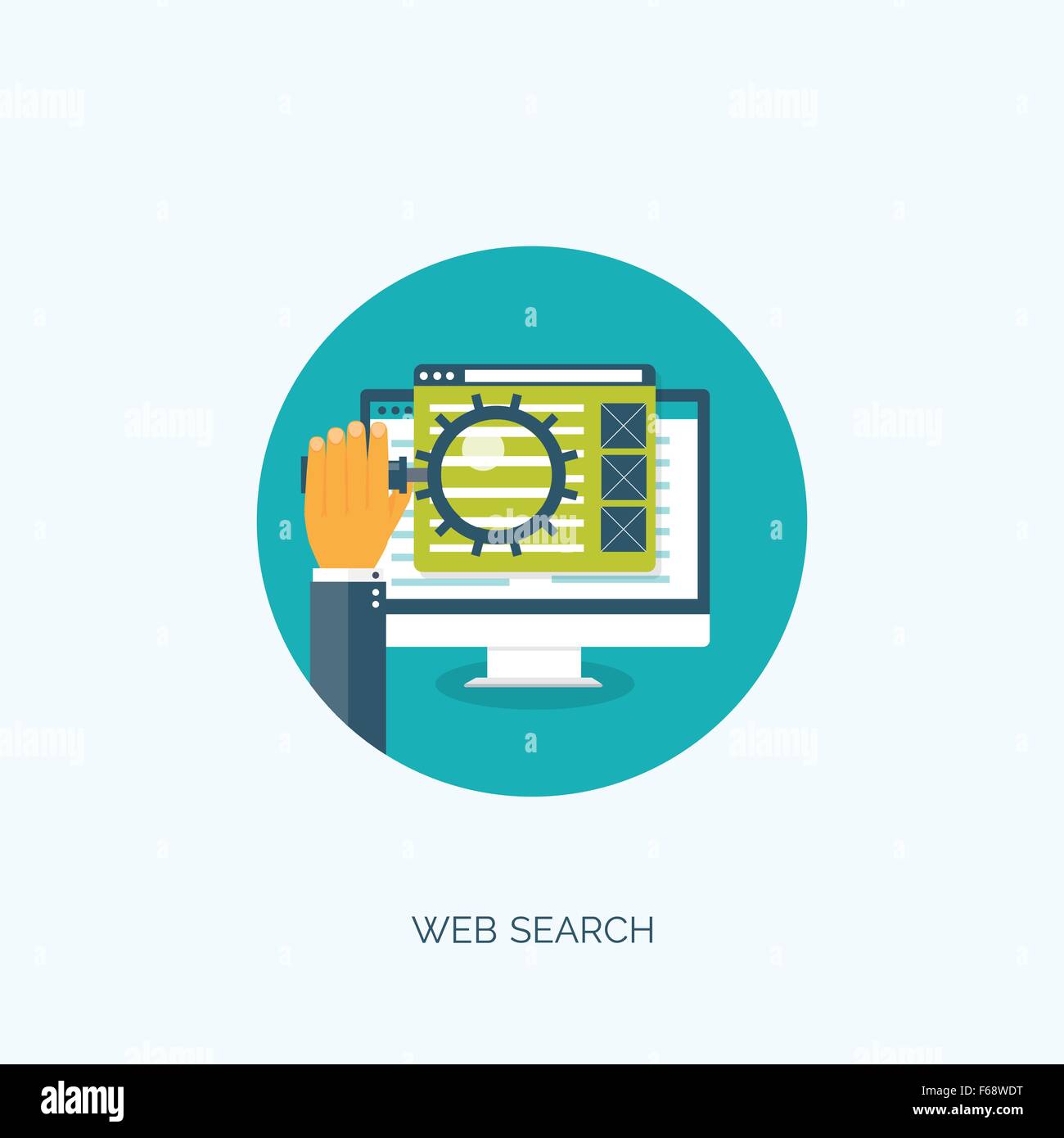 Vector illustration. Web search. Flat computing background. Programming , coding. Web ...
