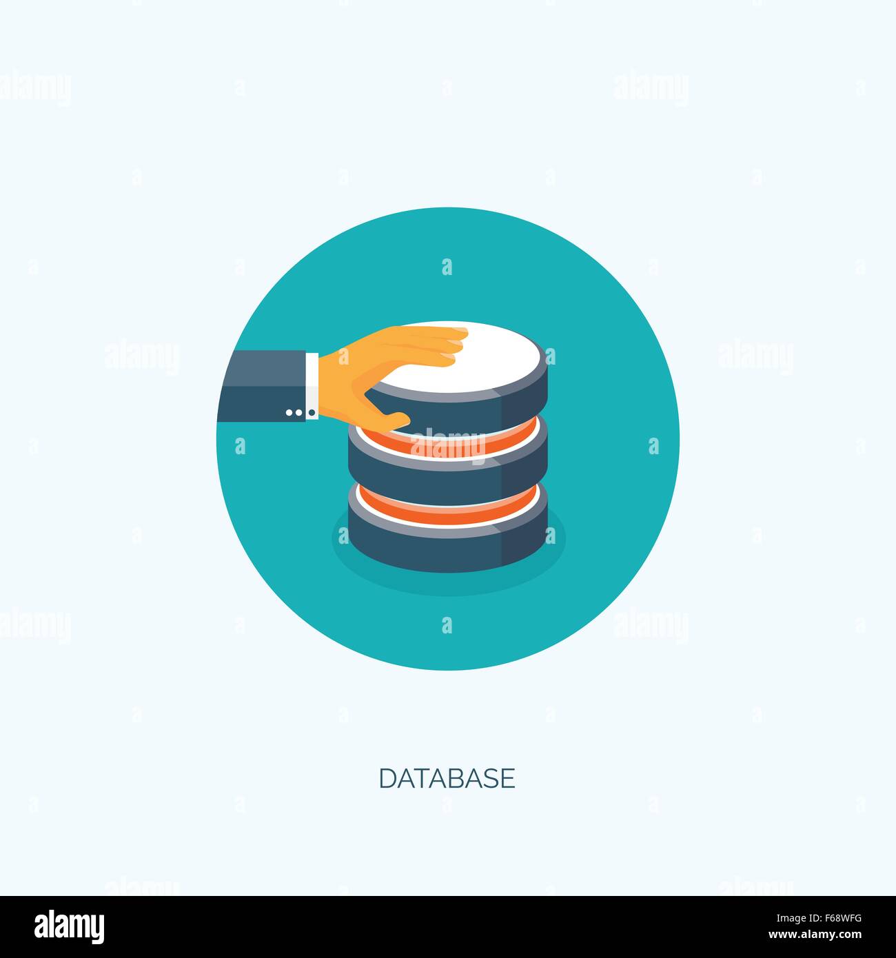 Vector Illustration Flat Data Storage Cloud Computing Database Stock