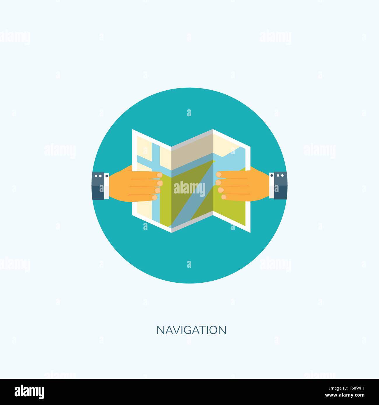 Vector illustration. Flat navigation background. Map pointer.Location ...
