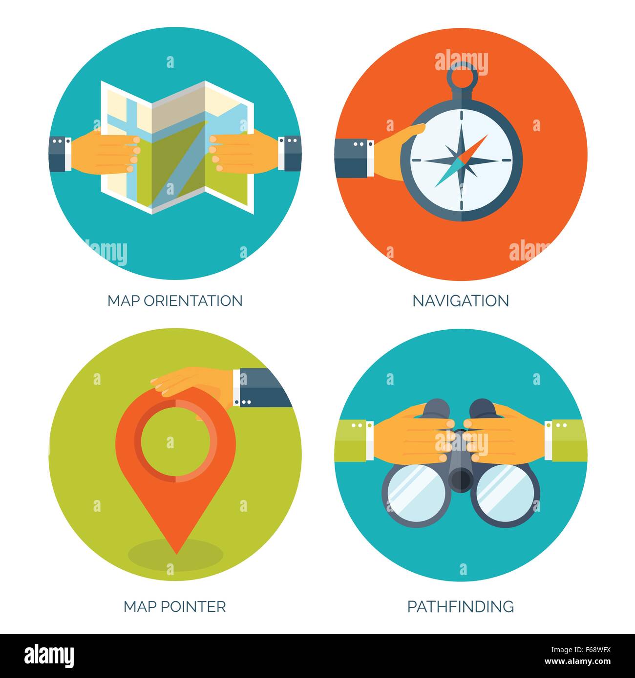 Vector illustration. Flat navigation background. Map pointer.Location ...