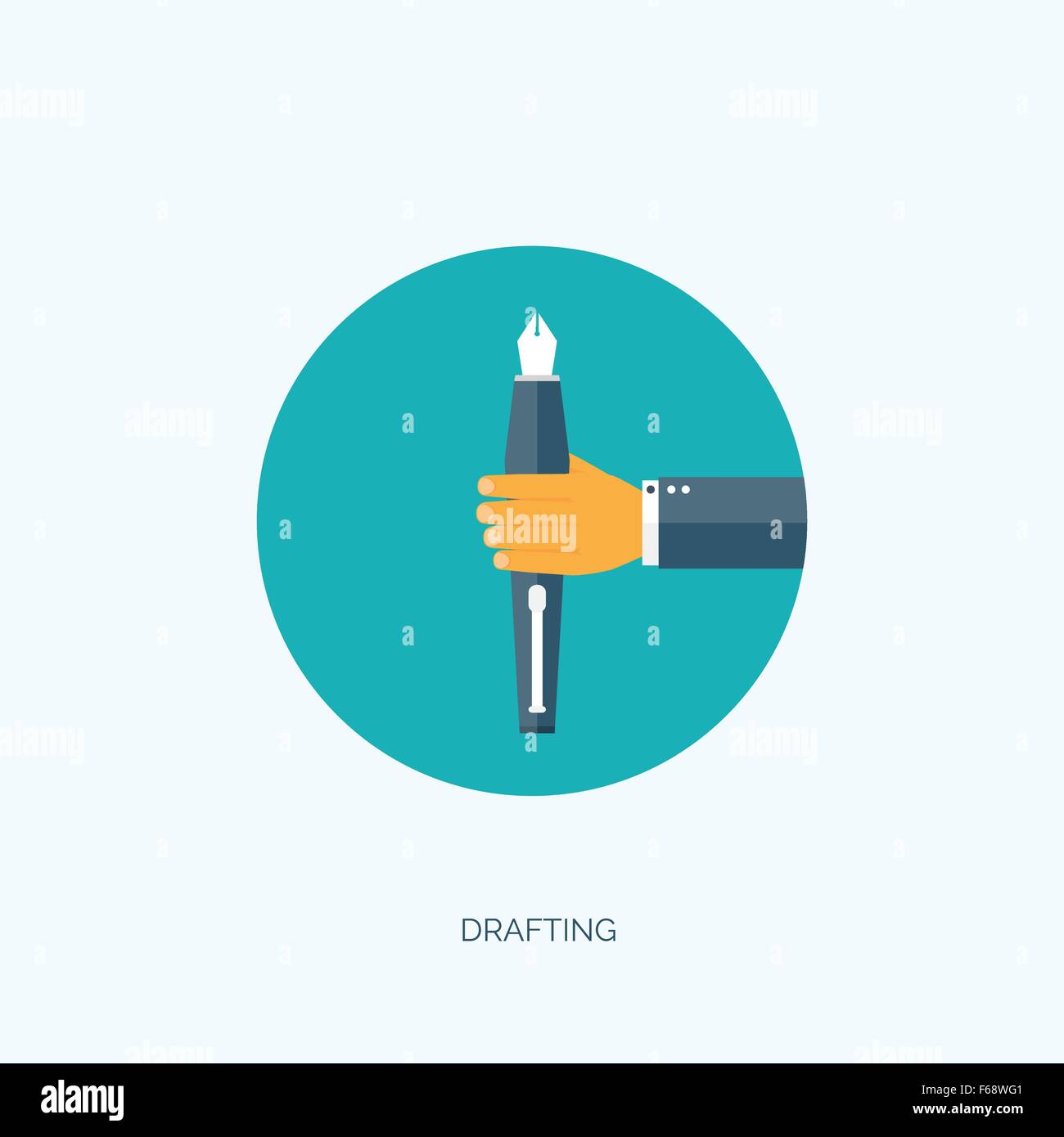Vector illustration. Flat study background. Learning tools. Pen Stock ...