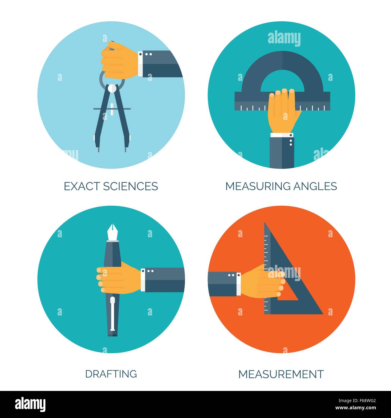 Vector illustration. Flat study background. Learning tools. Ruler , pen ...