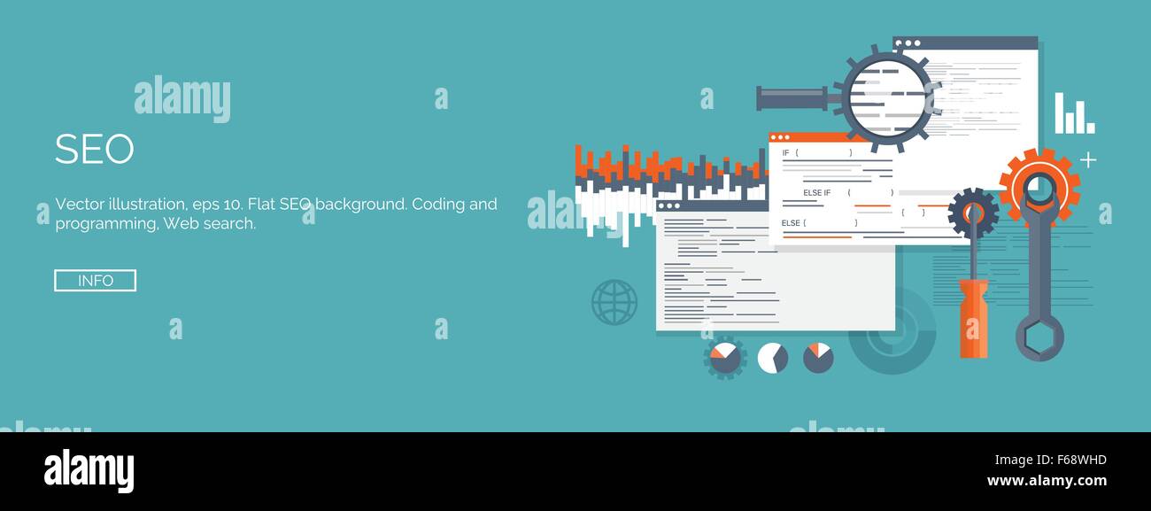 Vector illustration. Flat computing background. Programming ,coding ...