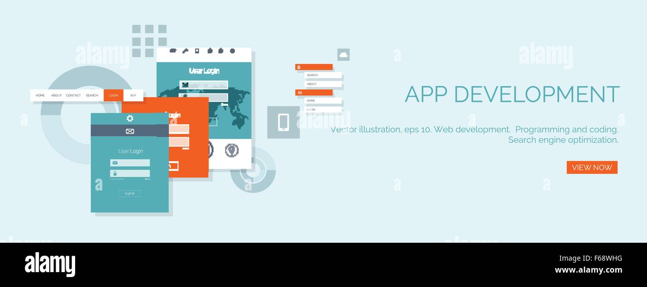 Vector illustration. Flat computing background. Programming ,coding. Web development . Search ...