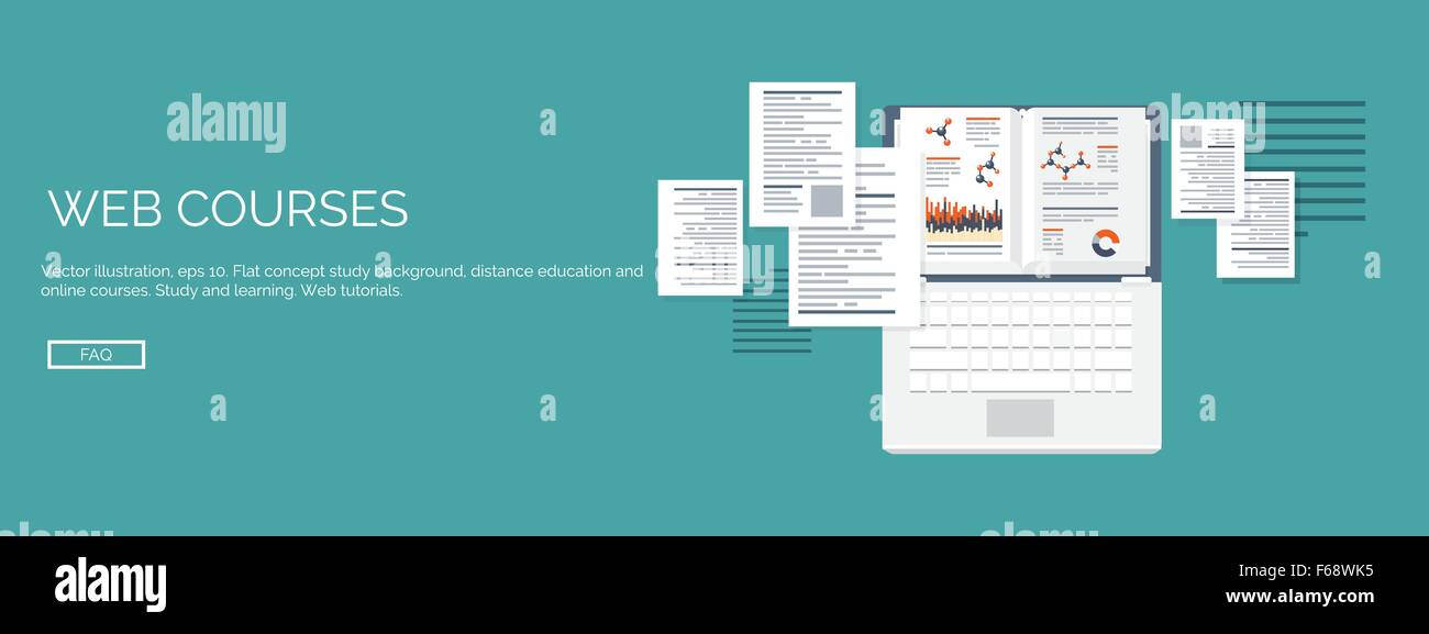 Vector illustration. Flat study backgrounds set. Education ,online ...