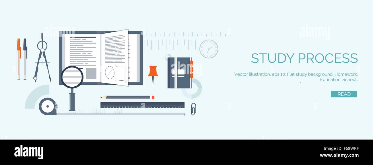 Vector illustration. Flat study backgrounds set. Education ,online ...