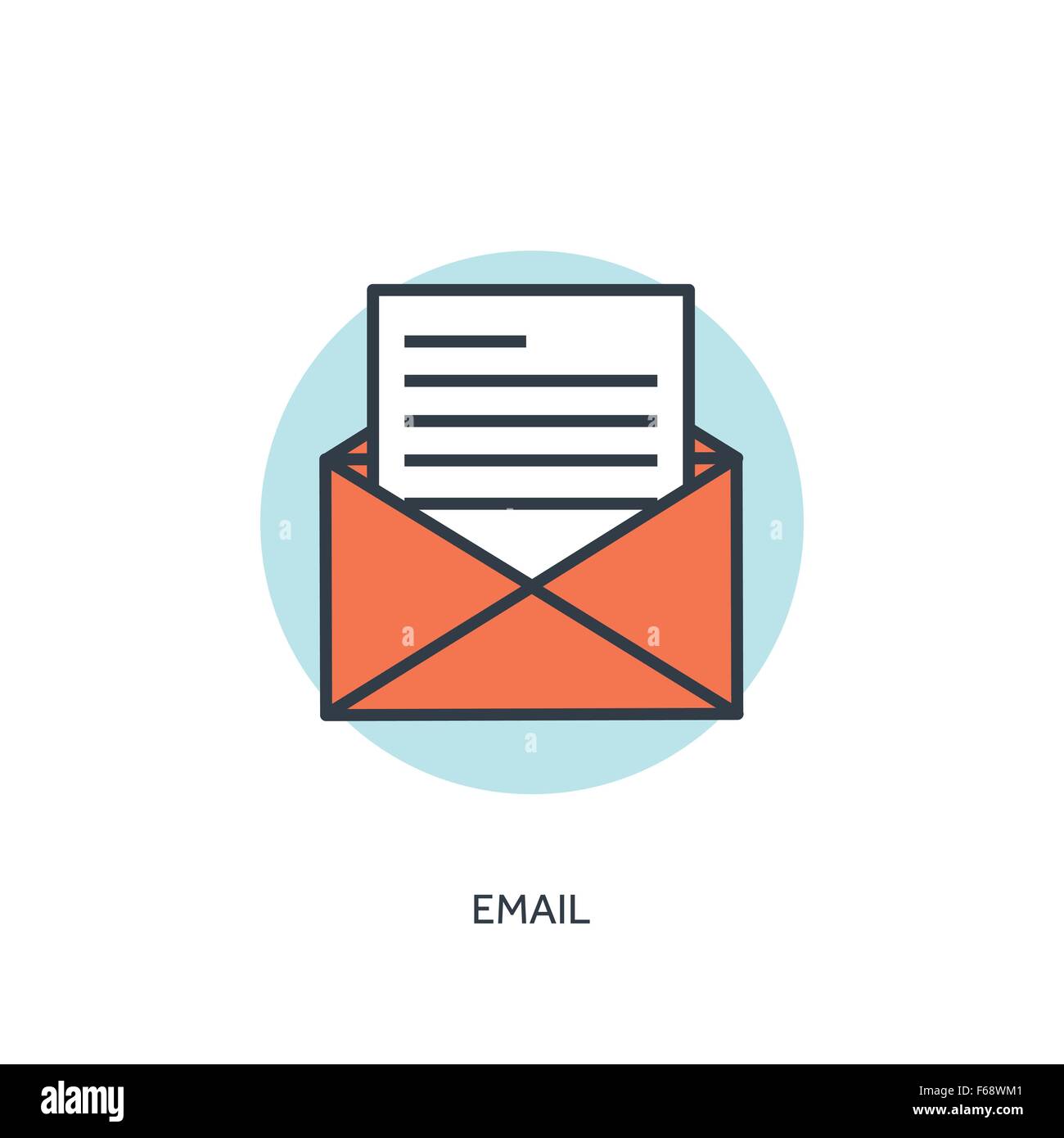 Flat email lined icon Stock Vector Image & Art - Alamy