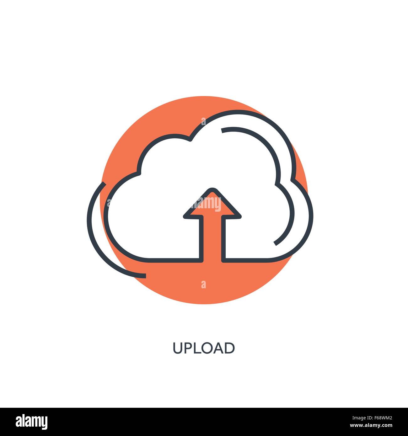 Flat Lined Cloud Computing Icon Data Storage Stock Vector Image And Art
