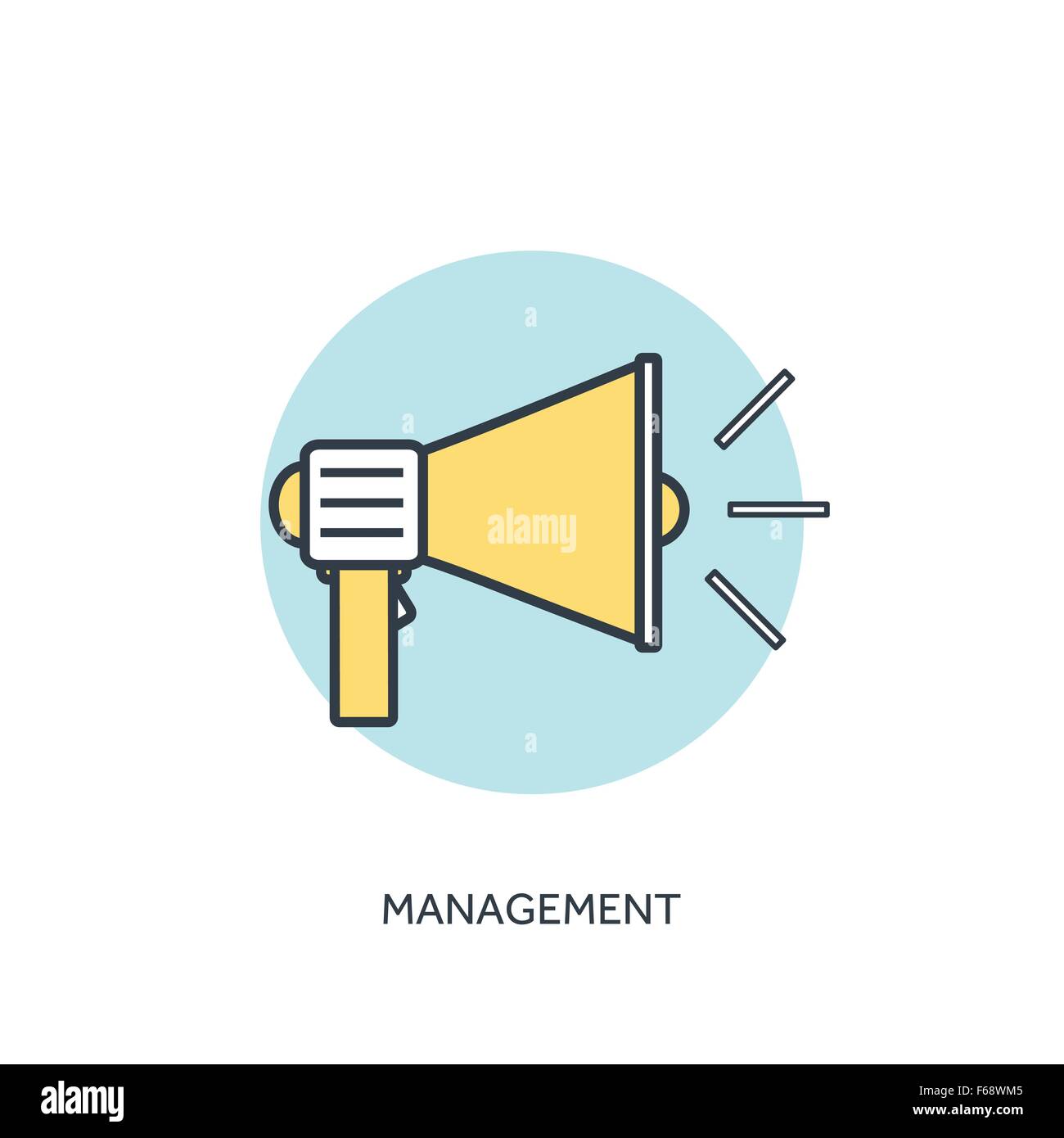 Flat lined loudspeaker icon. Management concept background Stock Vector ...