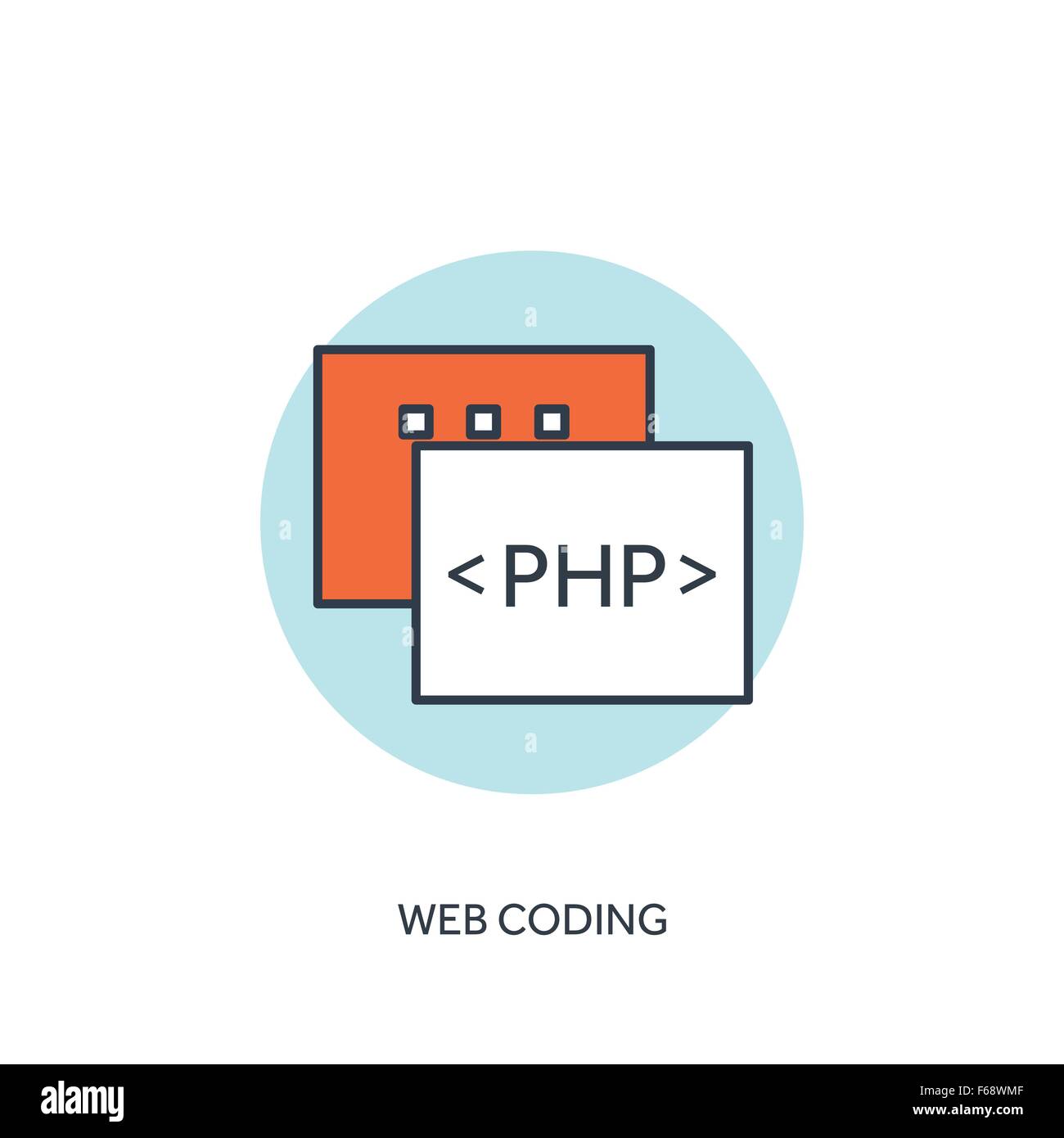 Flat Lined Document With Php Code Coding Programming Stock Vector Image And Art Alamy