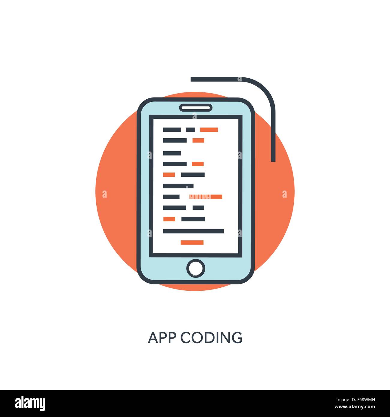 Flat Lined Document With App Code Coding Programming Stock Vector Image And Art Alamy