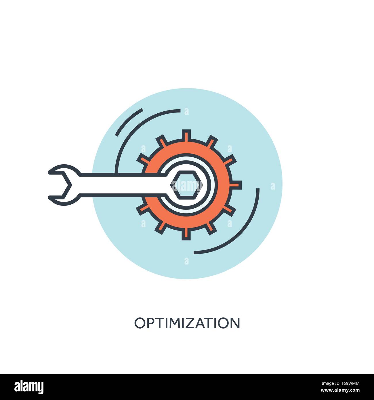 Mechanic tools lined icon. Optimization concept background Stock Vector ...