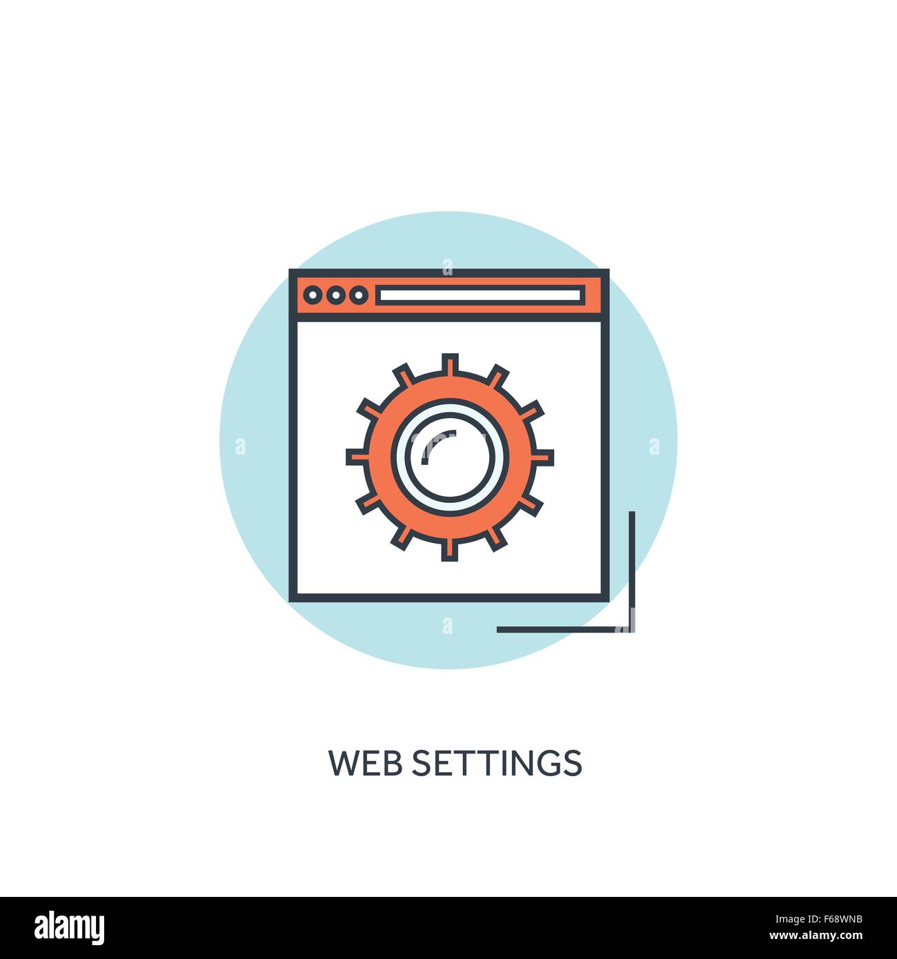 Flat lined web settings icon. Gear symbol. Tools Stock Vector Image ...